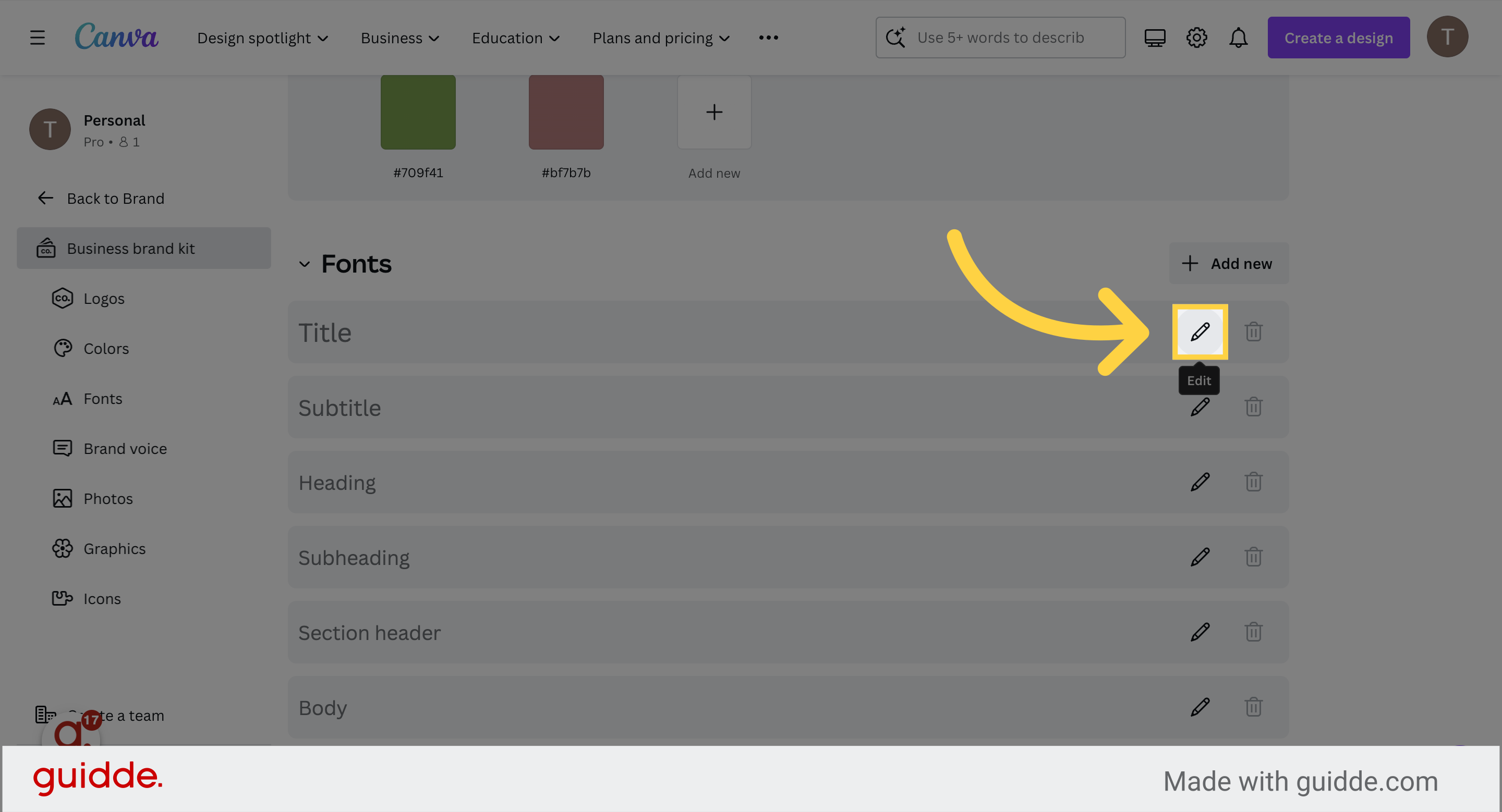 How to use the brand kit in Canva - Guidde | Gallery