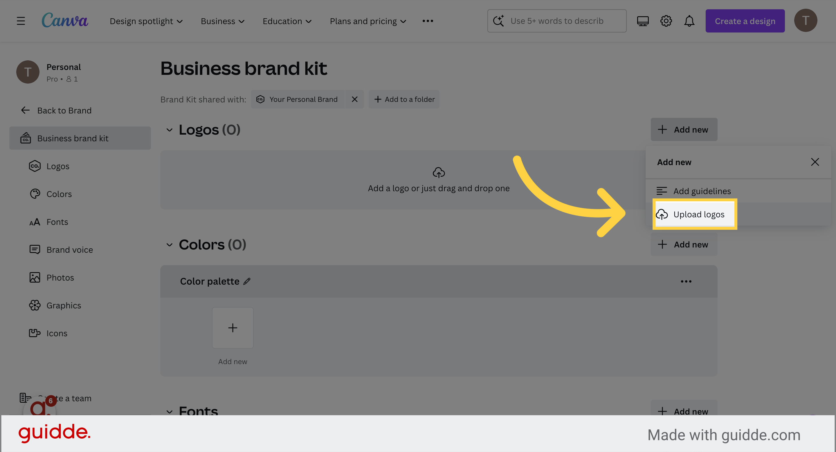 How to use the brand kit in Canva - Guidde | Gallery