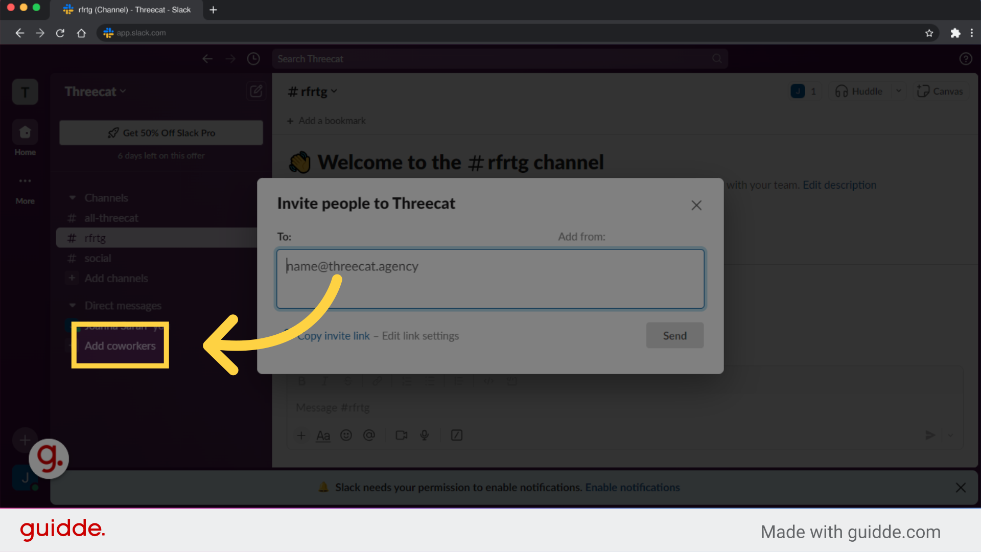 How to create channels, invite team members, and manage permissions in Slack - Guidde | Gallery