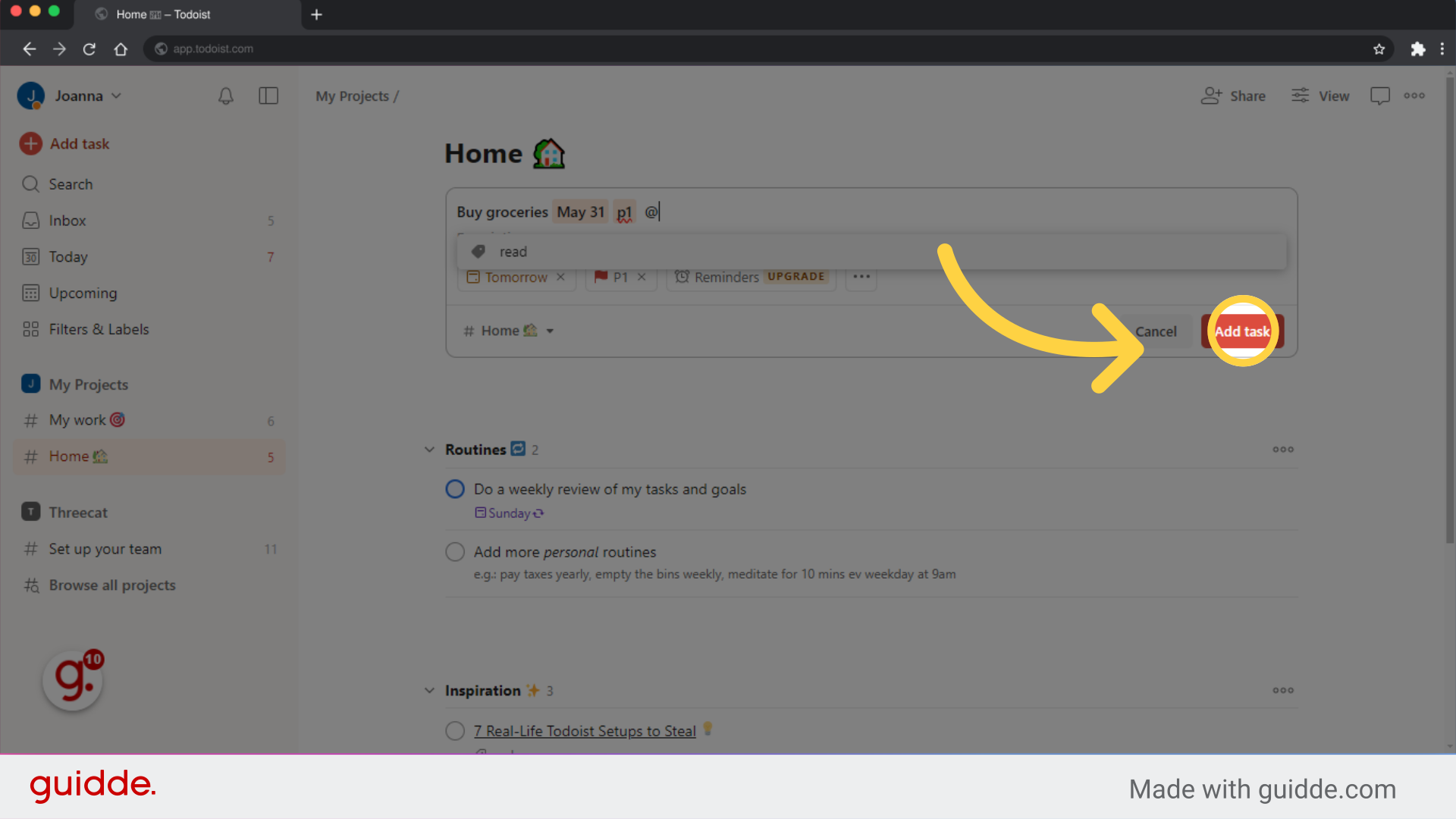 How to set due dates, priorities, and labels for tasks in Todoist ...