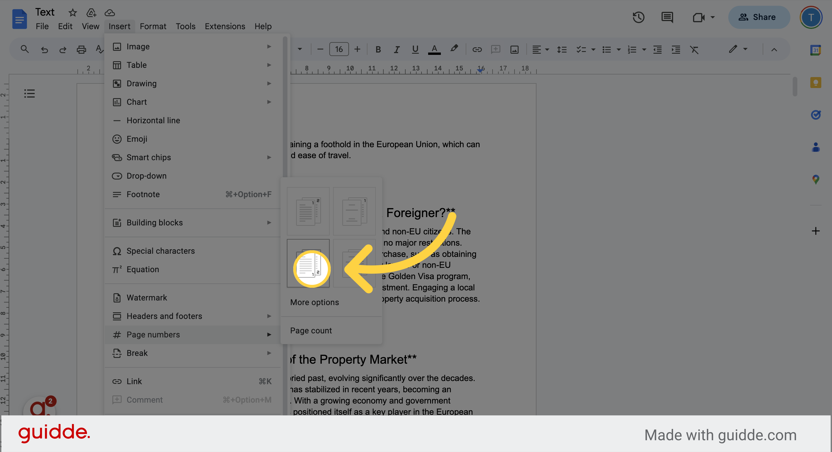 How to add Page Numbers in Google Docs - Guidde | Gallery