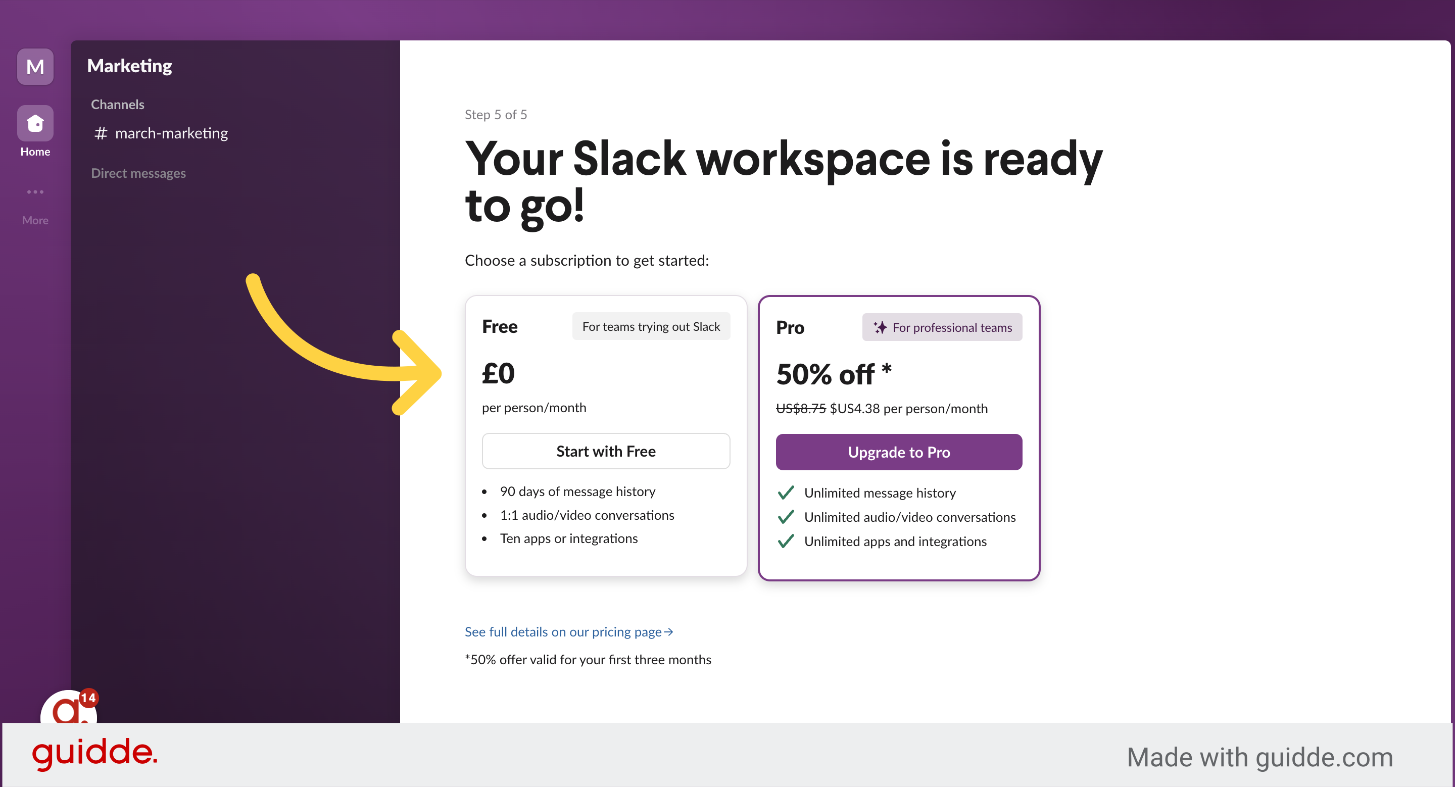 How to create a new workspace in Slack - Guidde | Gallery