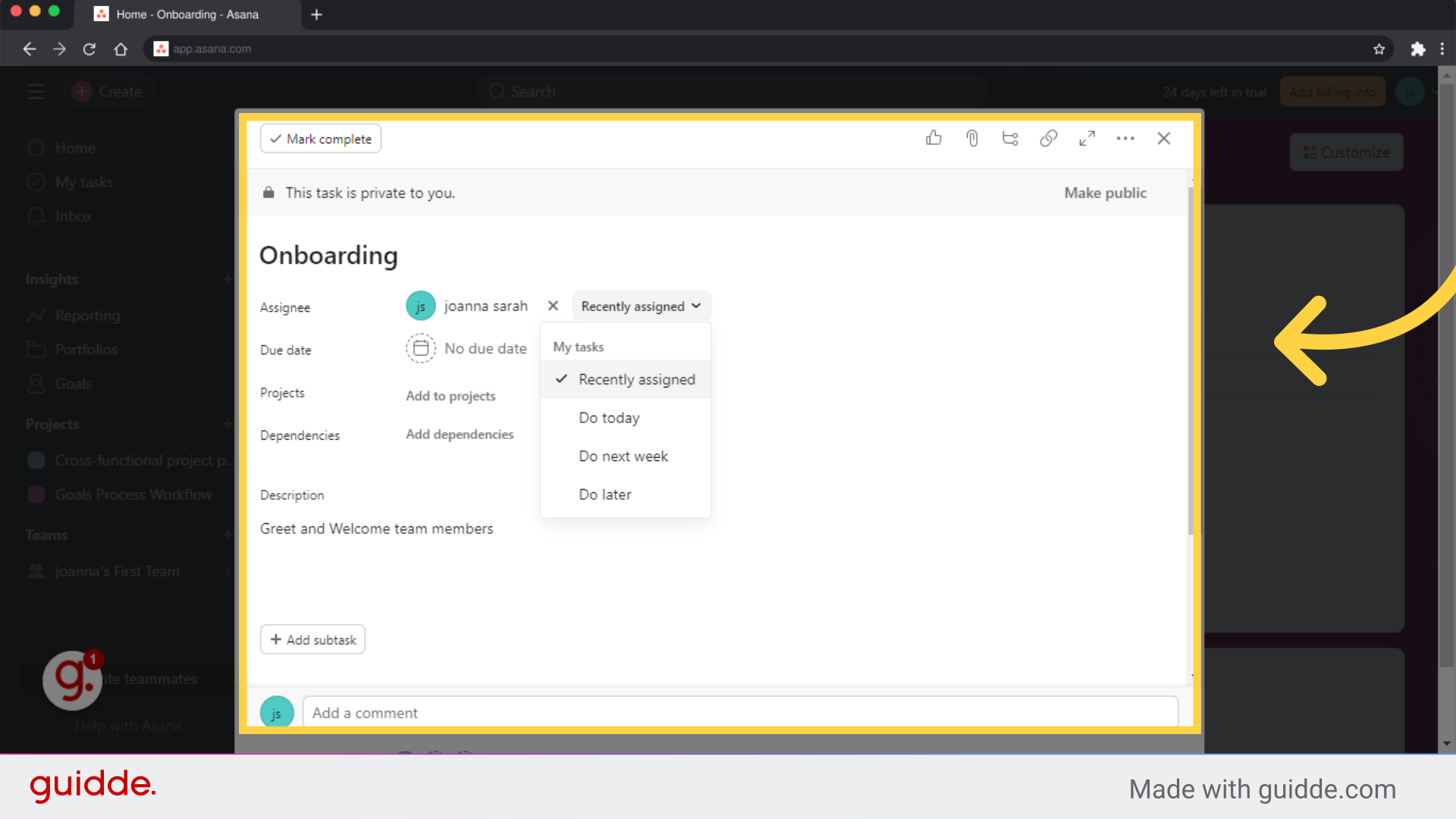 How to set up deadlines, dependencies, and milestones in Asana - Guidde ...