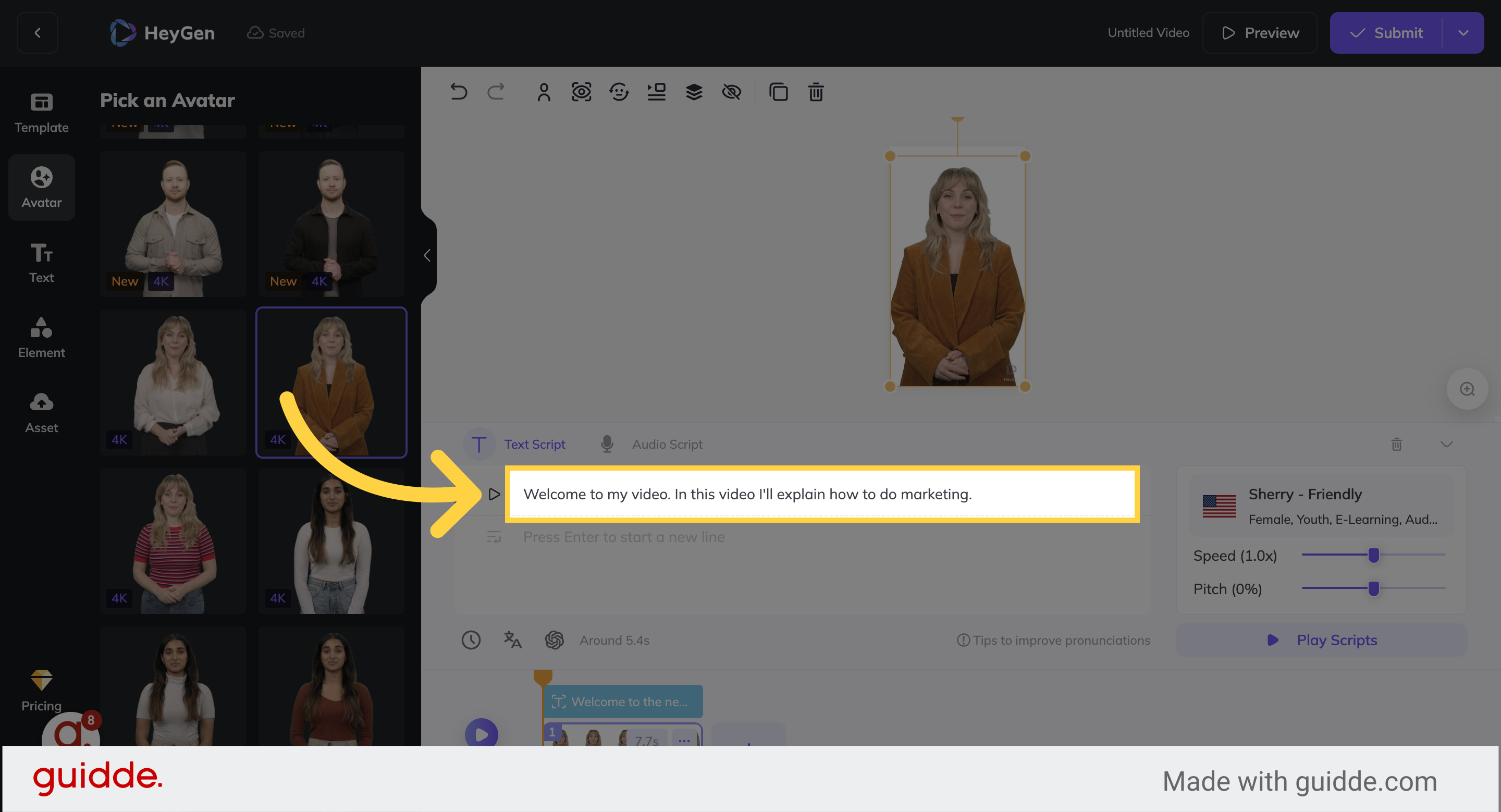 How to create a portrait video on HeyGen - Guidde | Gallery