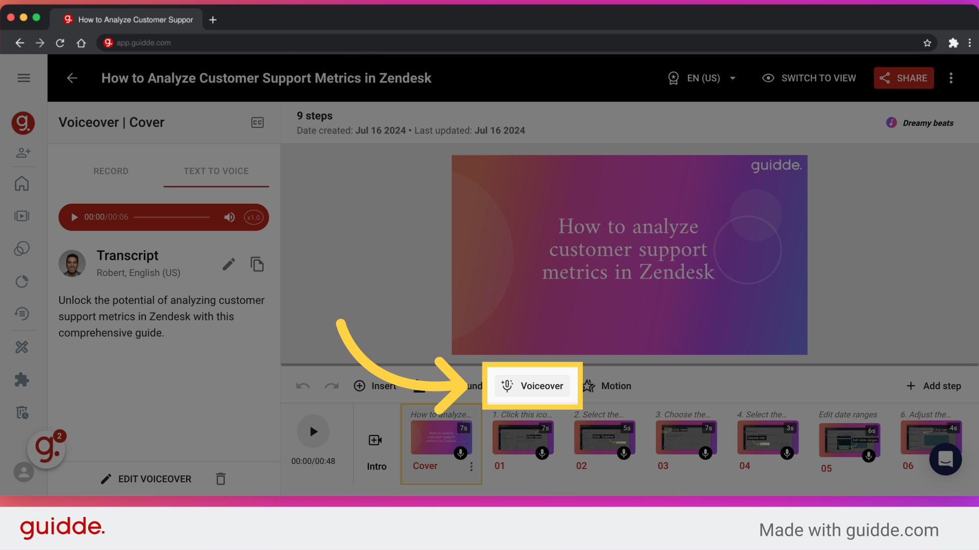 How to use Guidde's Text To Speech feature - Guidde | Gallery