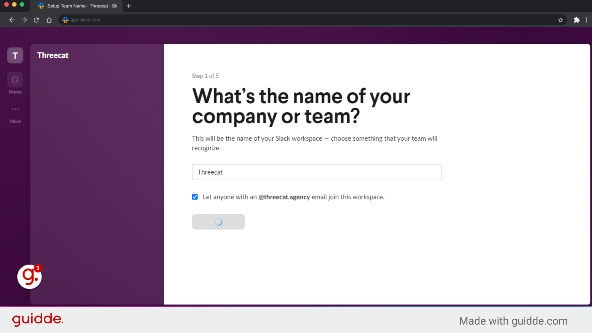 How to create an account on Slack - Guidde | Gallery