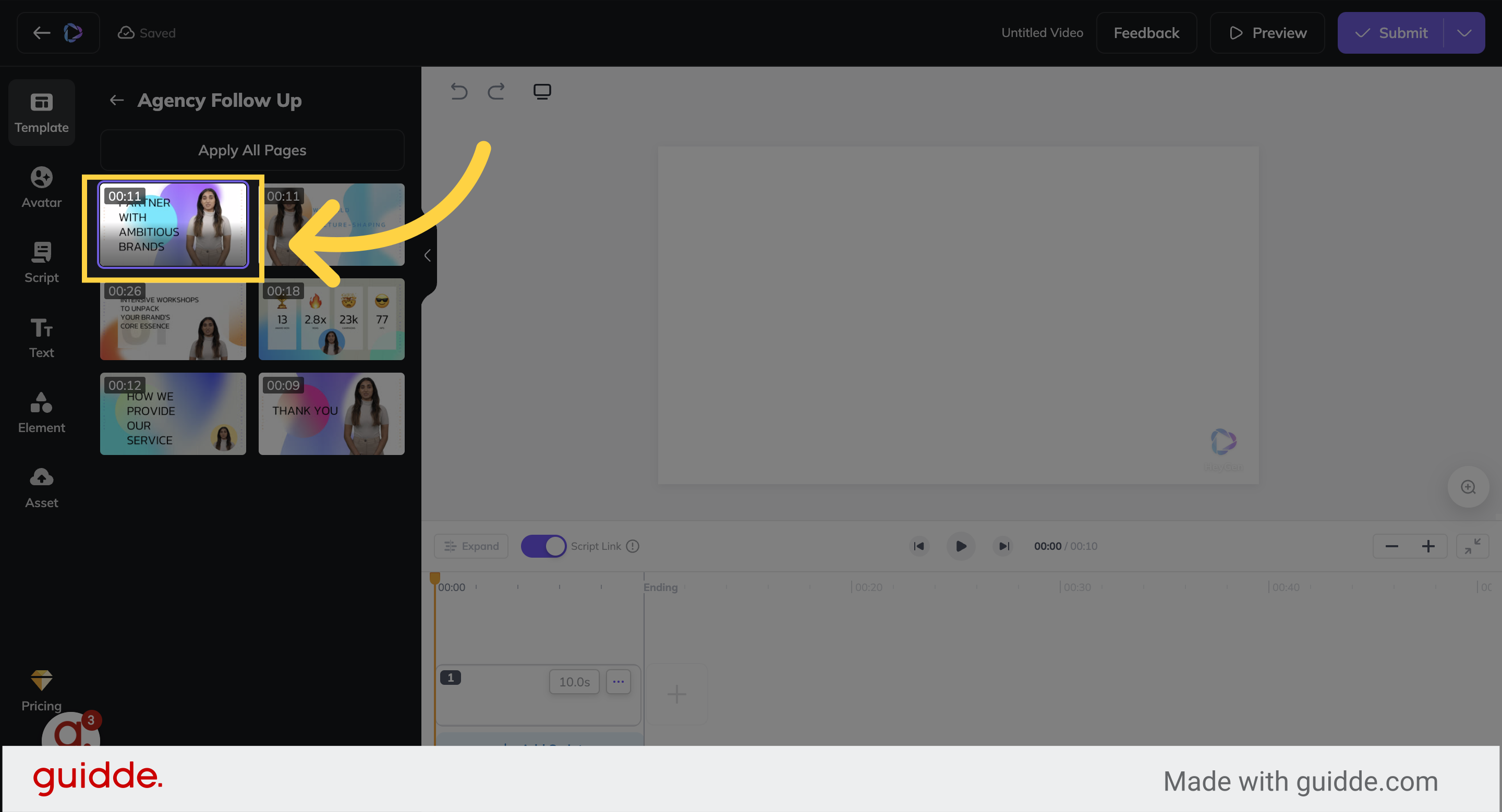 How to create videos on Heygen using templates? - Guidde | Gallery