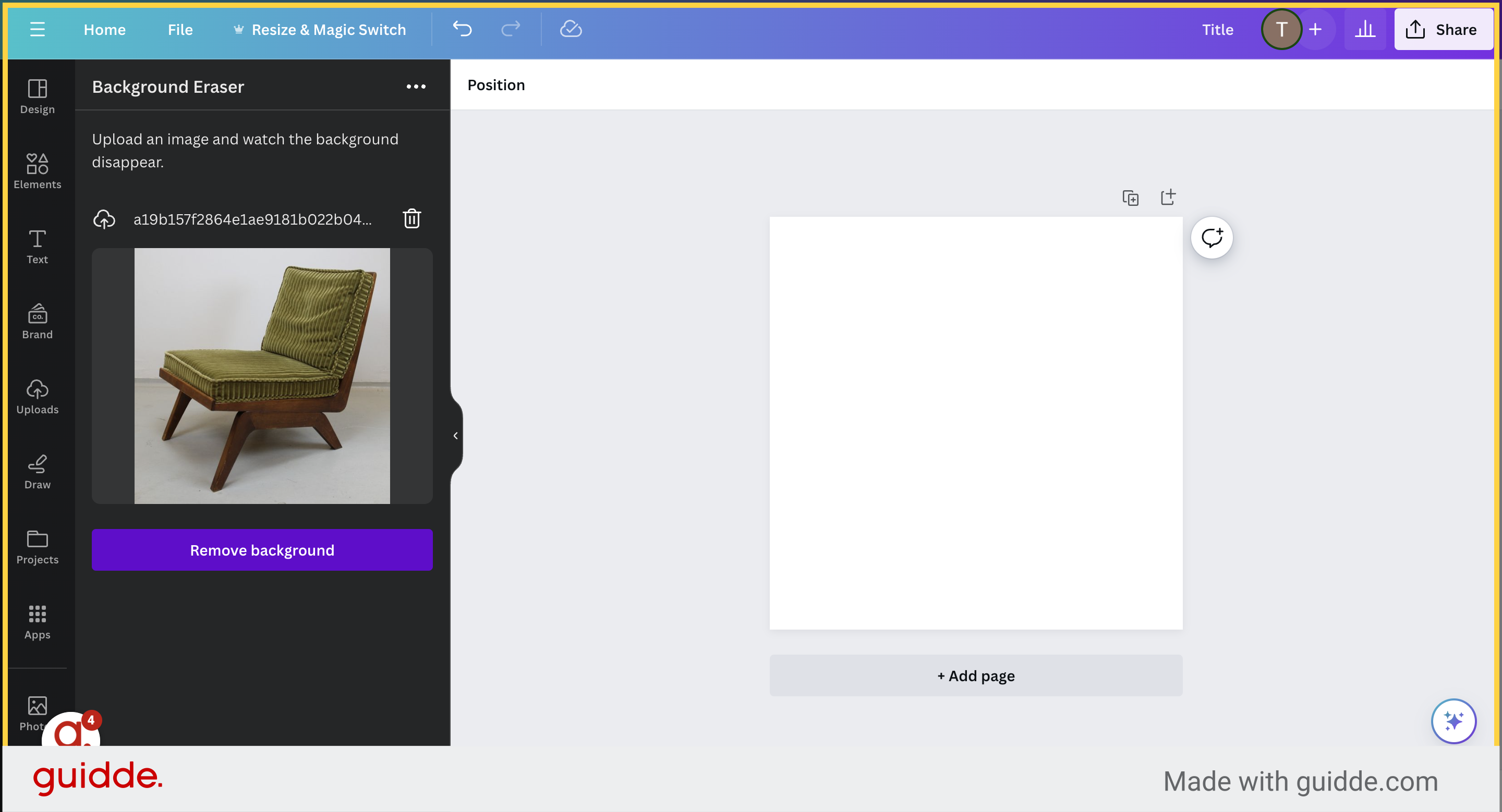 How to use the background remover tool in Canva - Guidde | Gallery