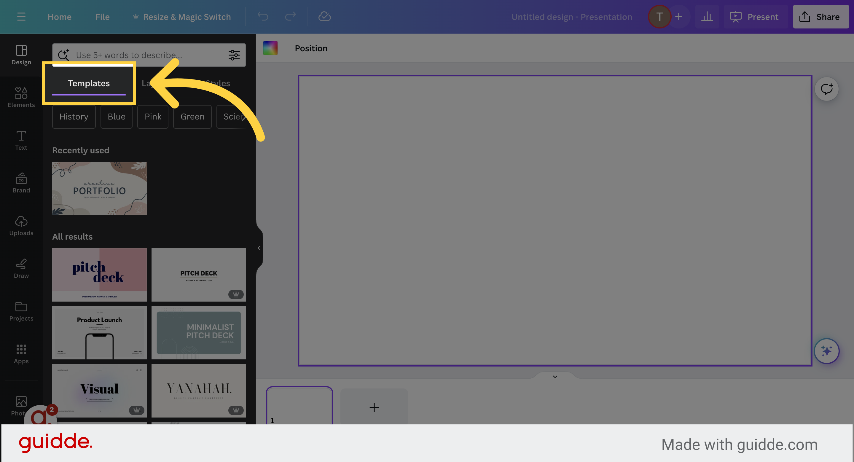 How to create a business presentation in Canva - Guidde | Gallery