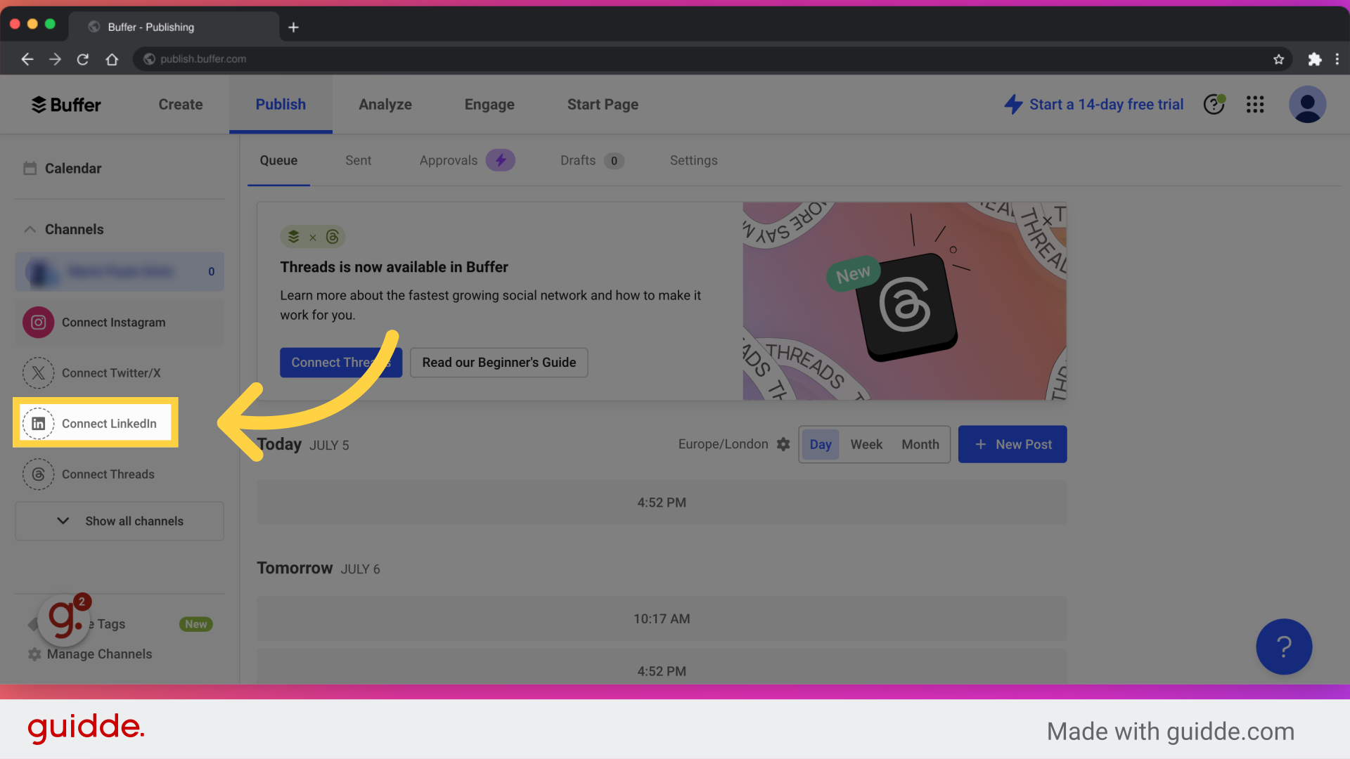How to schedule and publish social media posts on Buffer - Guidde | Gallery