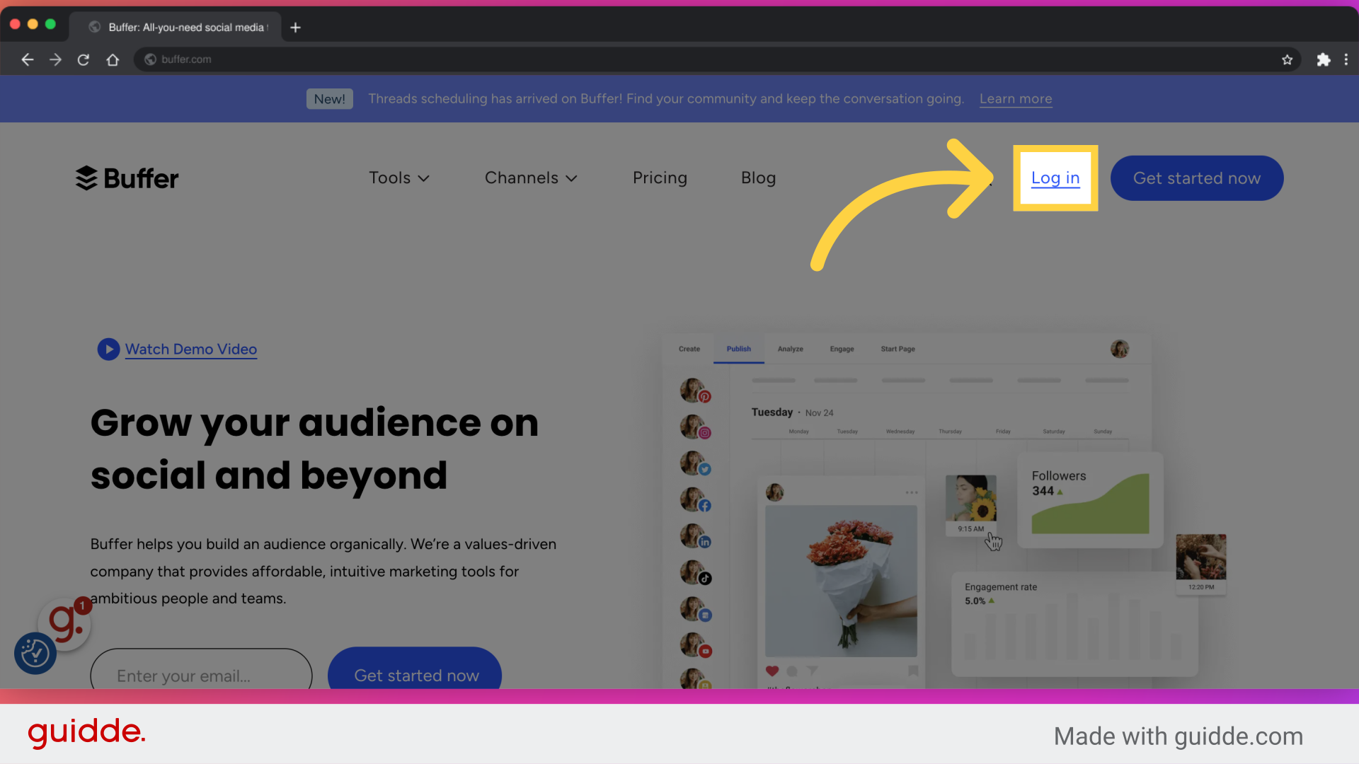 How to schedule and publish social media posts on Buffer - Guidde | Gallery
