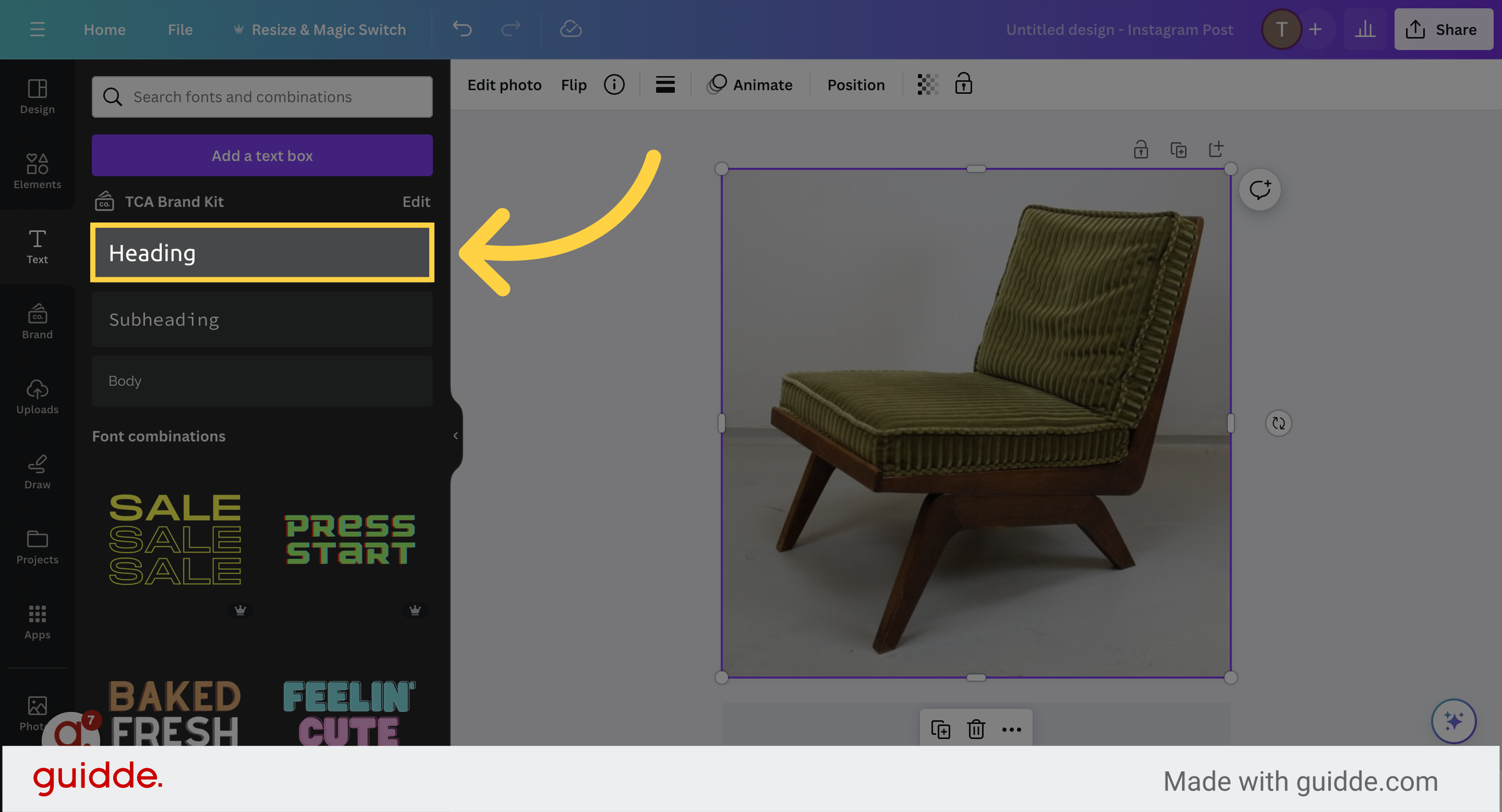How to create a square Instagram post in Canva - Guidde | Gallery