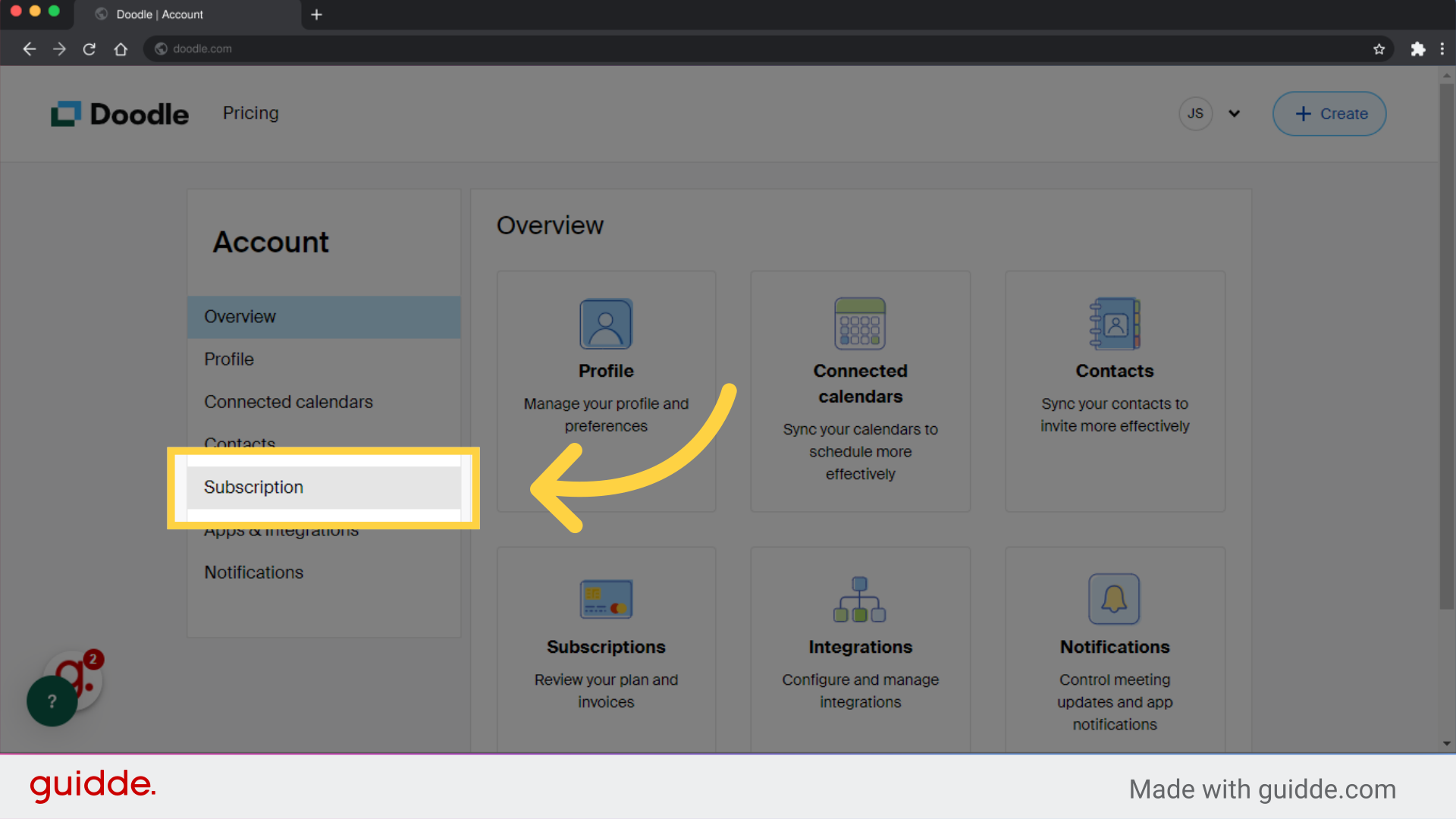 How to subscribe and upgrade to Doodle professional - Guidde | Gallery