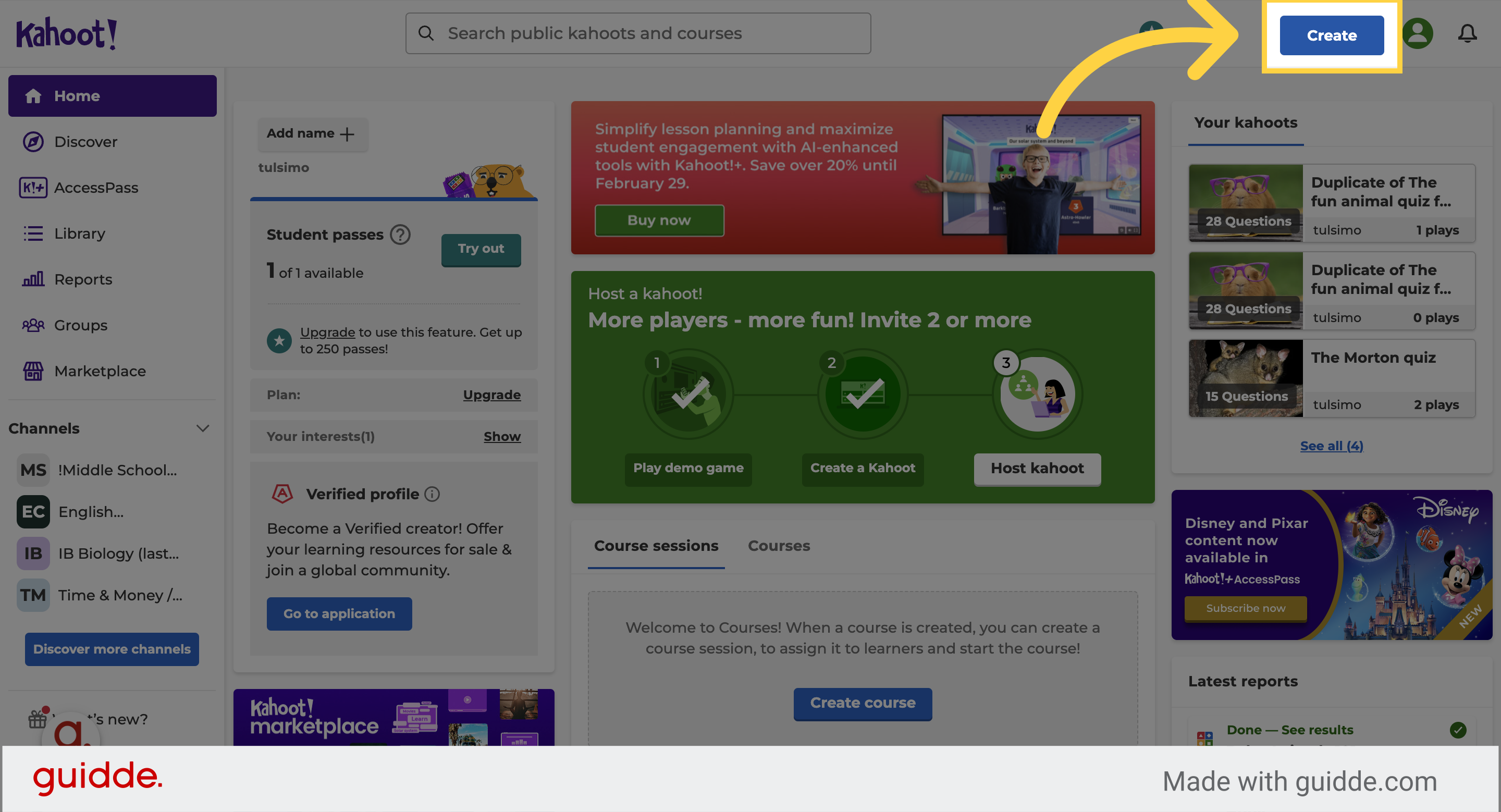 How to create a new Kahoot quiz - Guidde | Gallery
