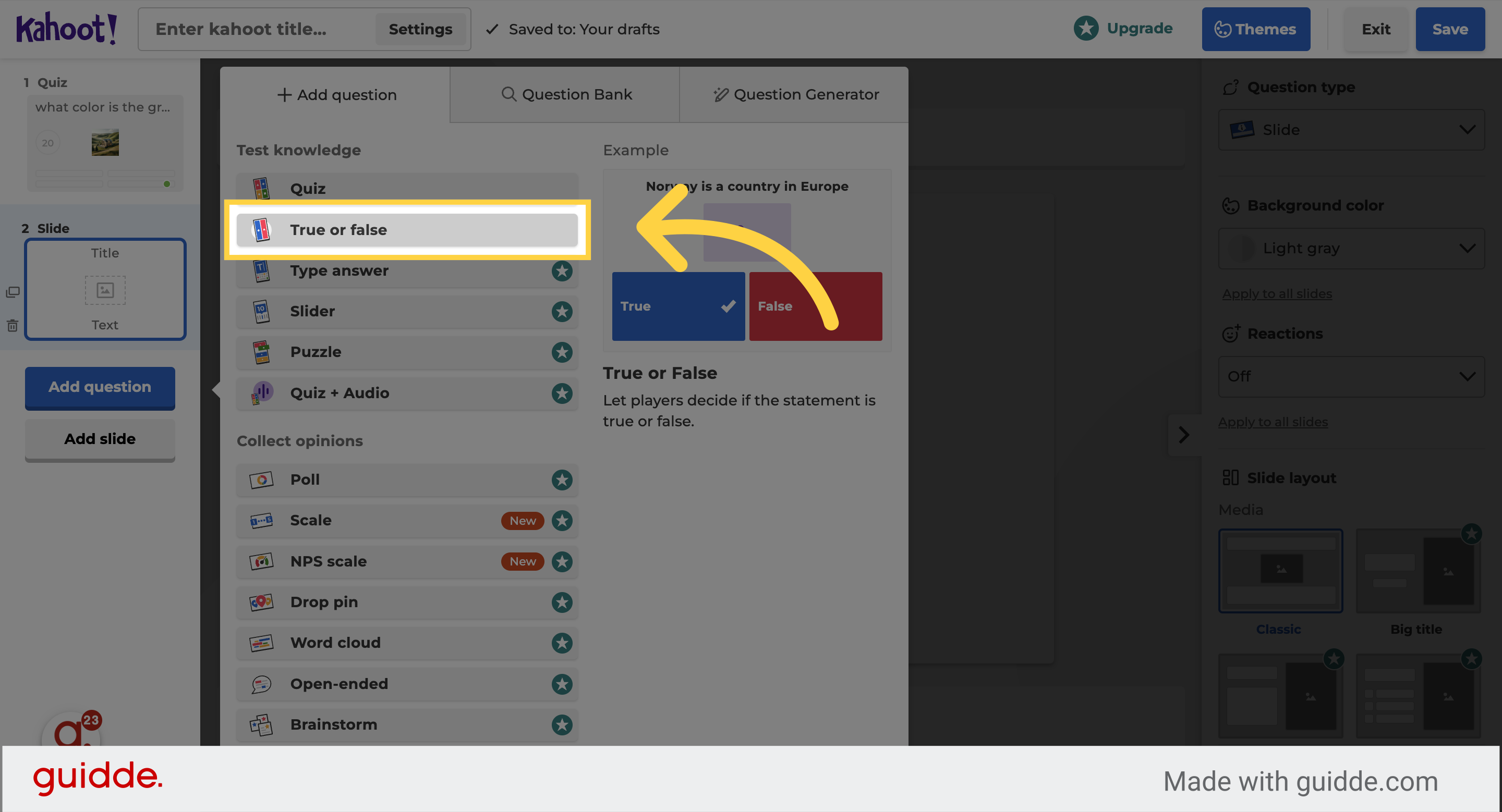 How to create a new Kahoot quiz - Guidde | Gallery