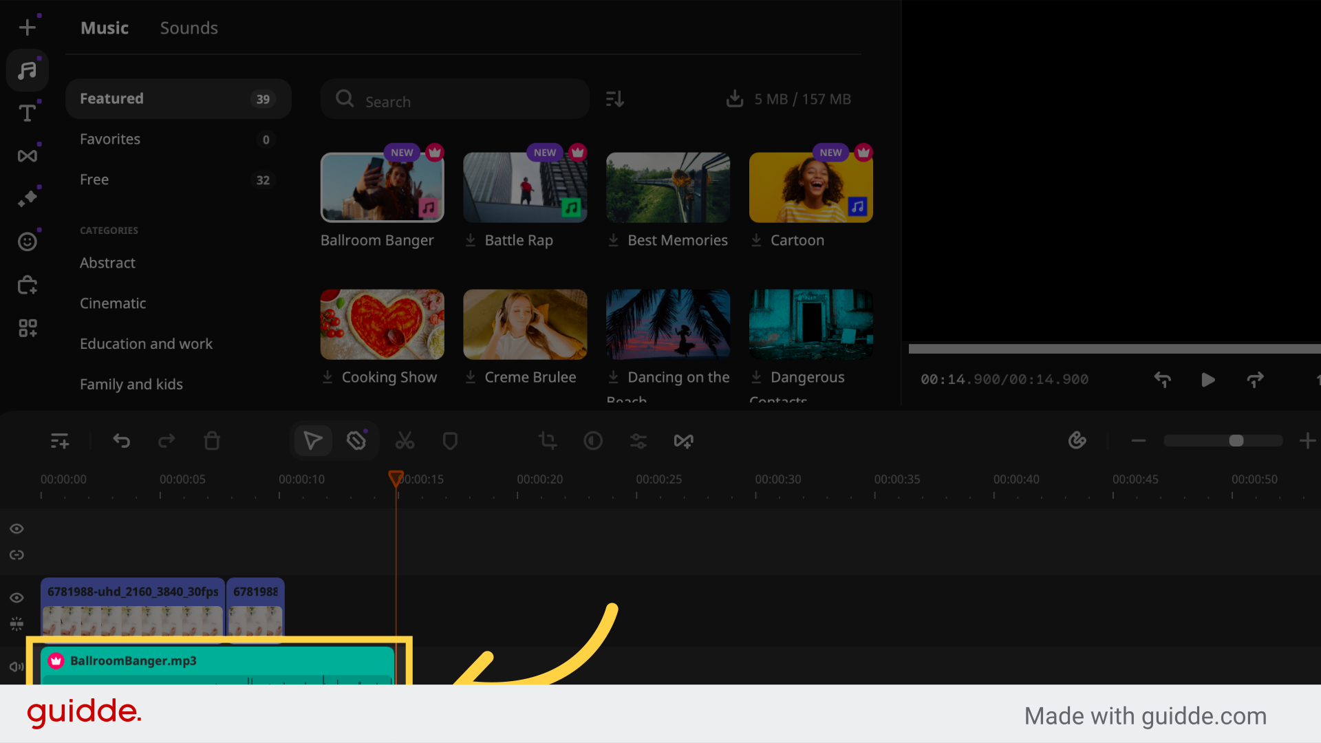 How to add music or audio to videos in Movavi Video Editor - Guidde ...