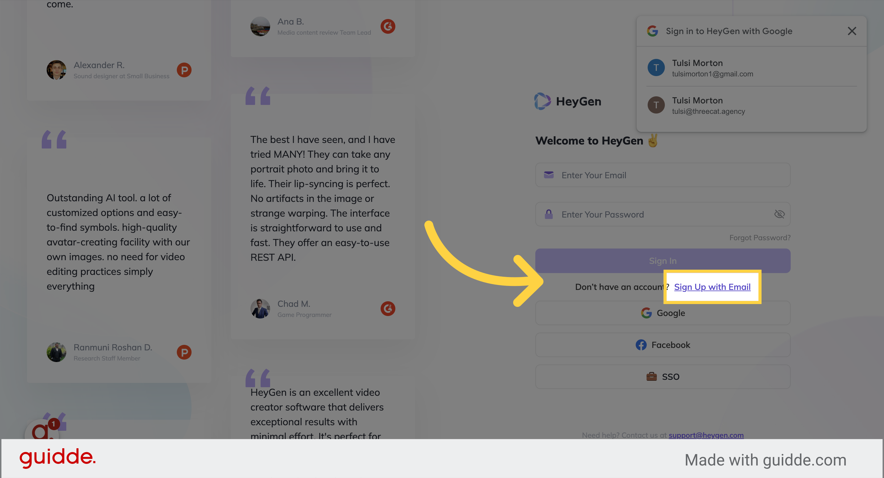 How to create an account on HeyGen? - Guidde | Gallery