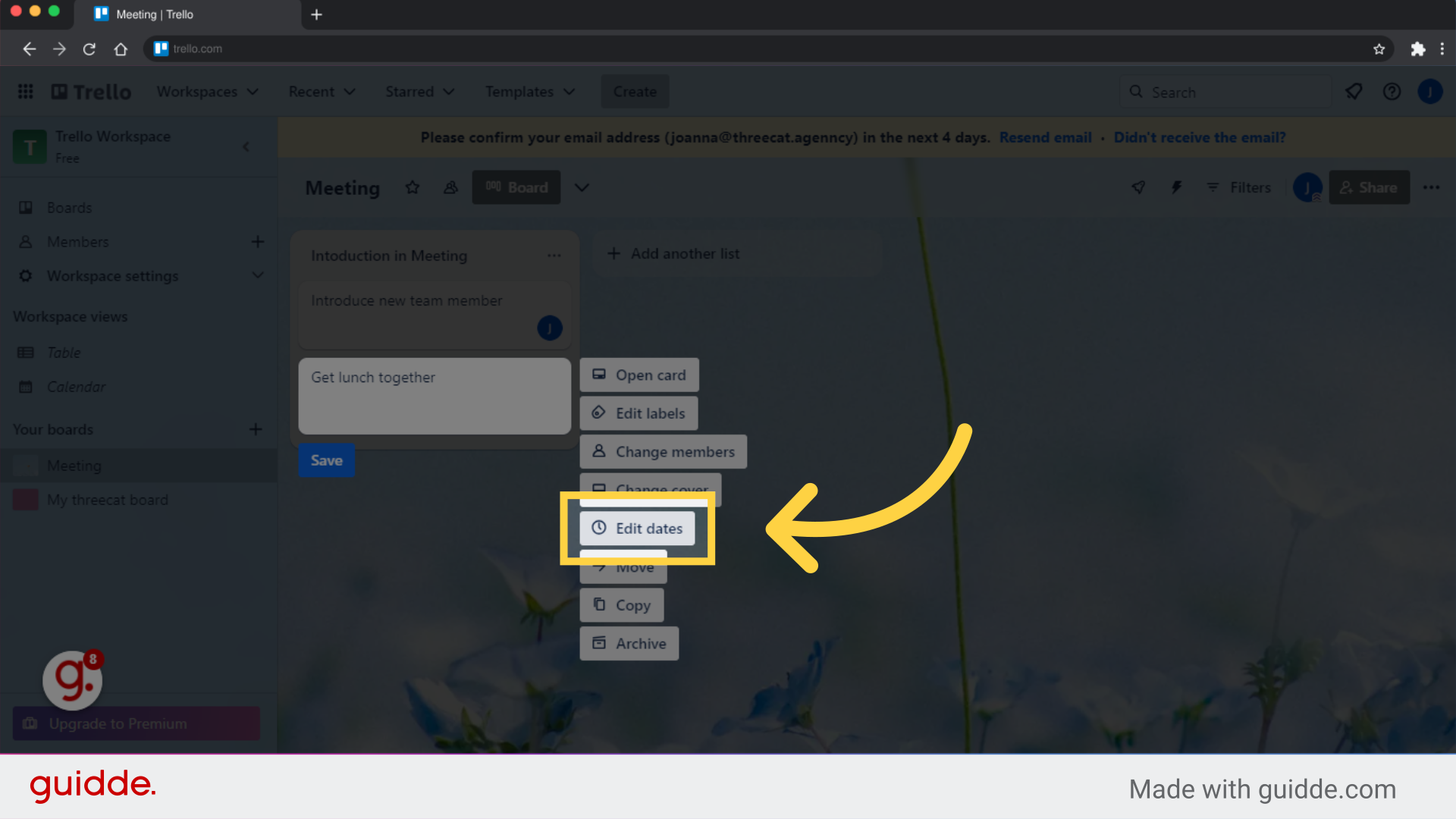 How to create cards, assign tasks, and set due dates in Trello - Guidde ...