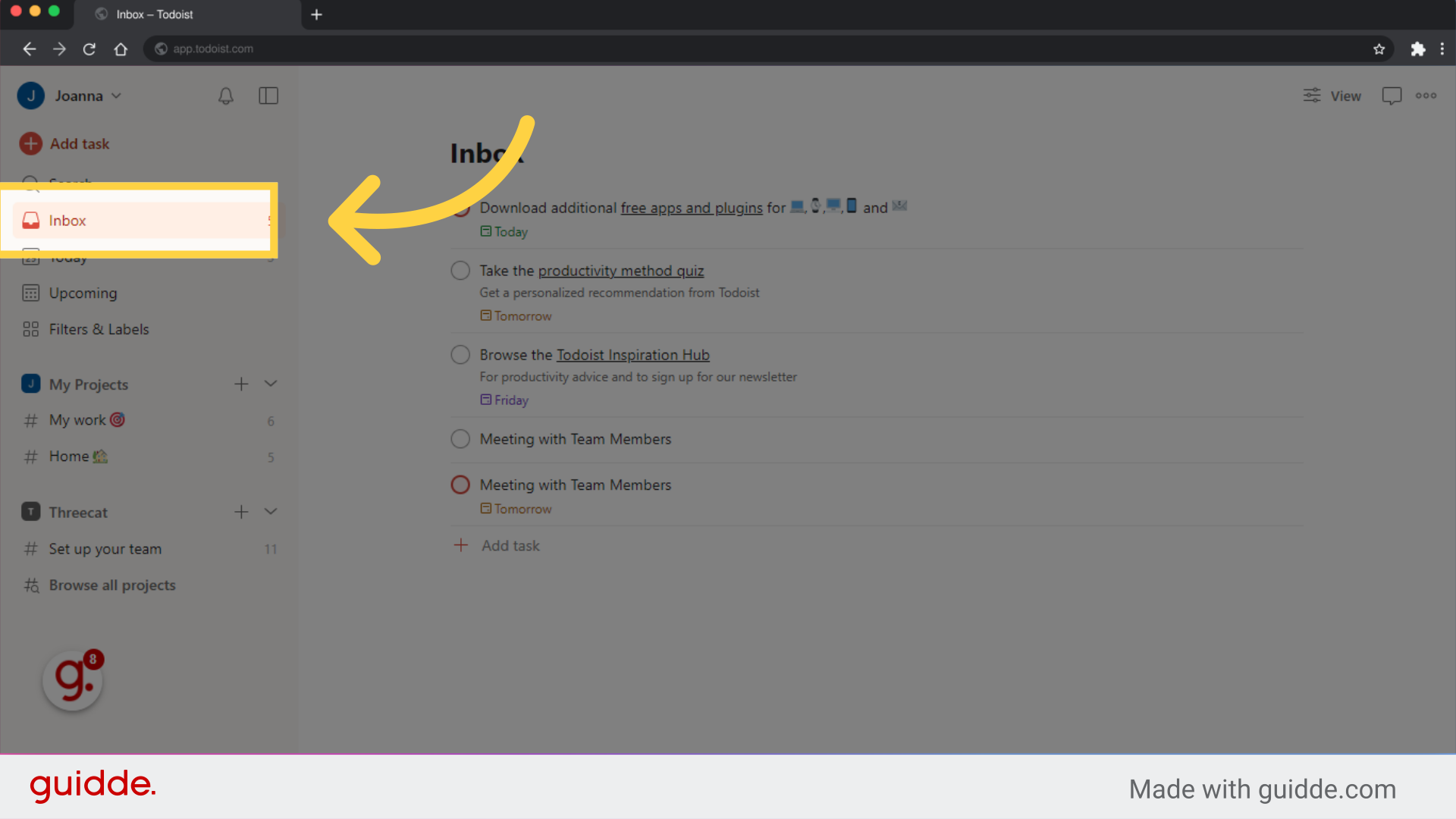 How to create and organize tasks in Todoist - Guidde | Gallery