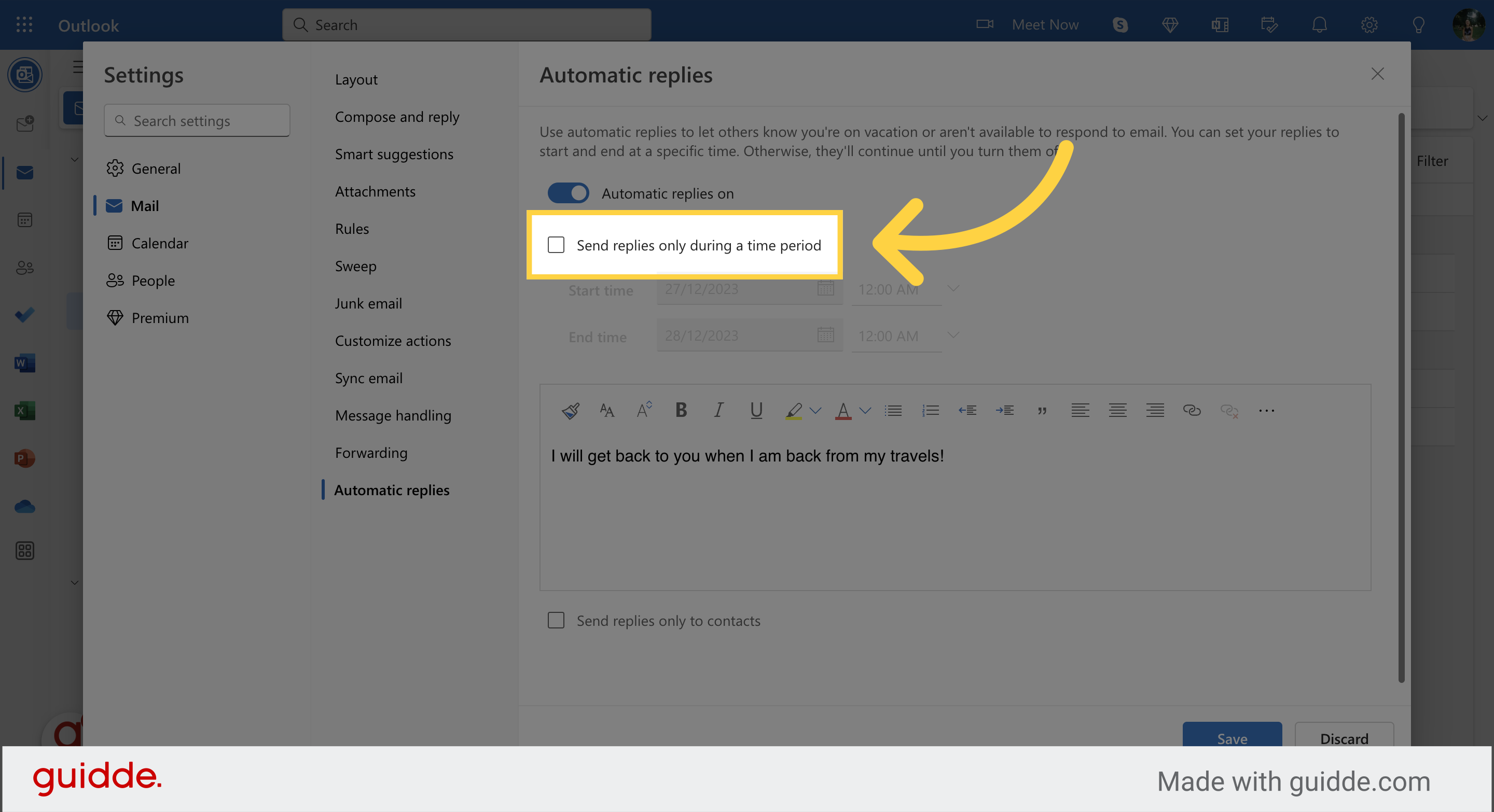 How to Set an Automatic Out of Office Message in Outlook - Guidde | Gallery