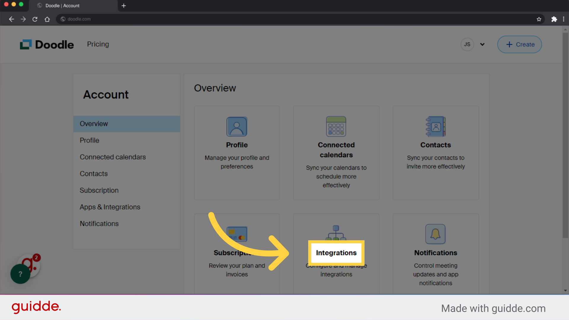 How to integrate other apps on your Doodle account - Guidde | Gallery