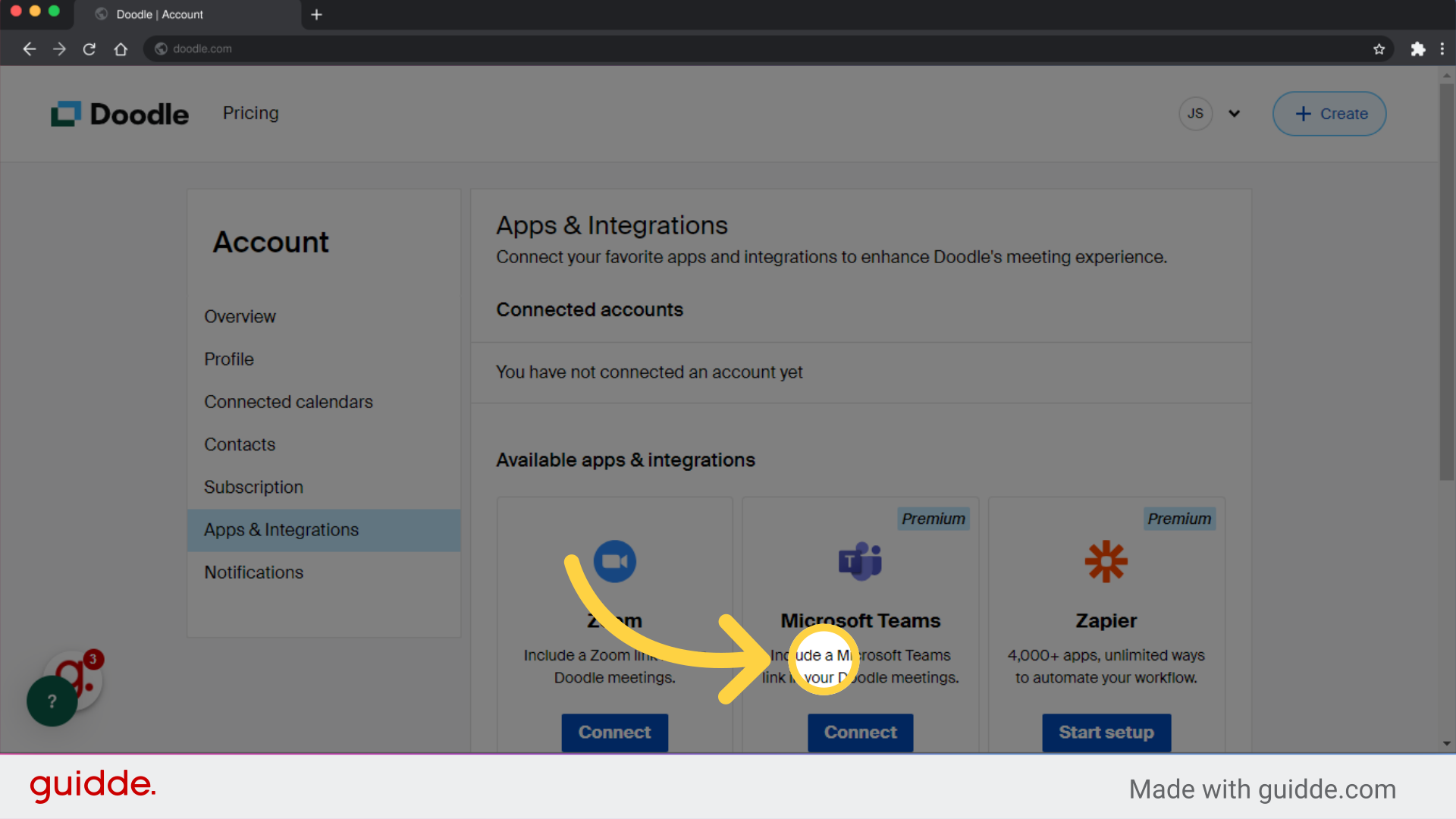 How to integrate other apps on your Doodle account - Guidde | Gallery