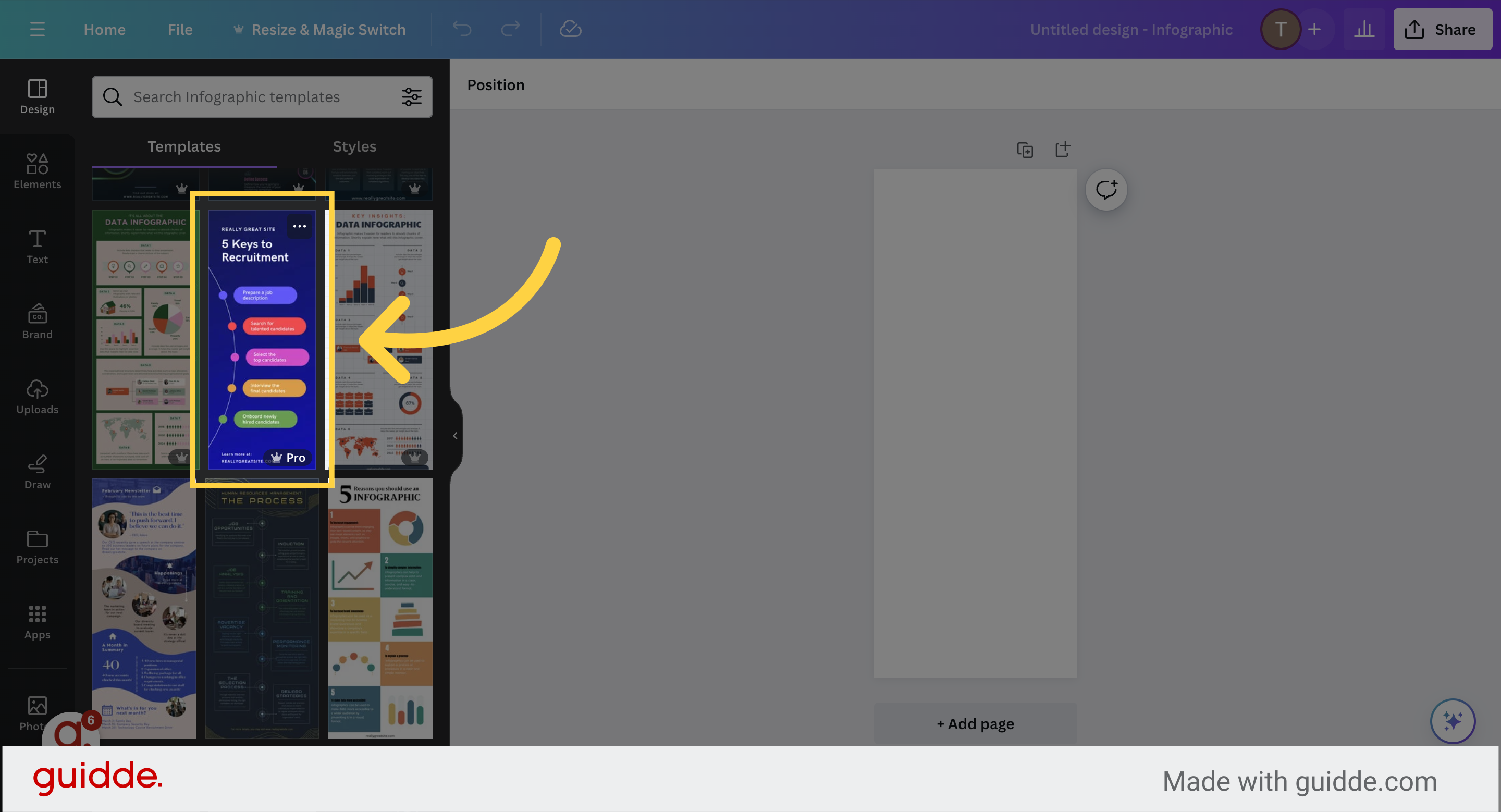 How to design an infographic in Canva - Guidde | Gallery