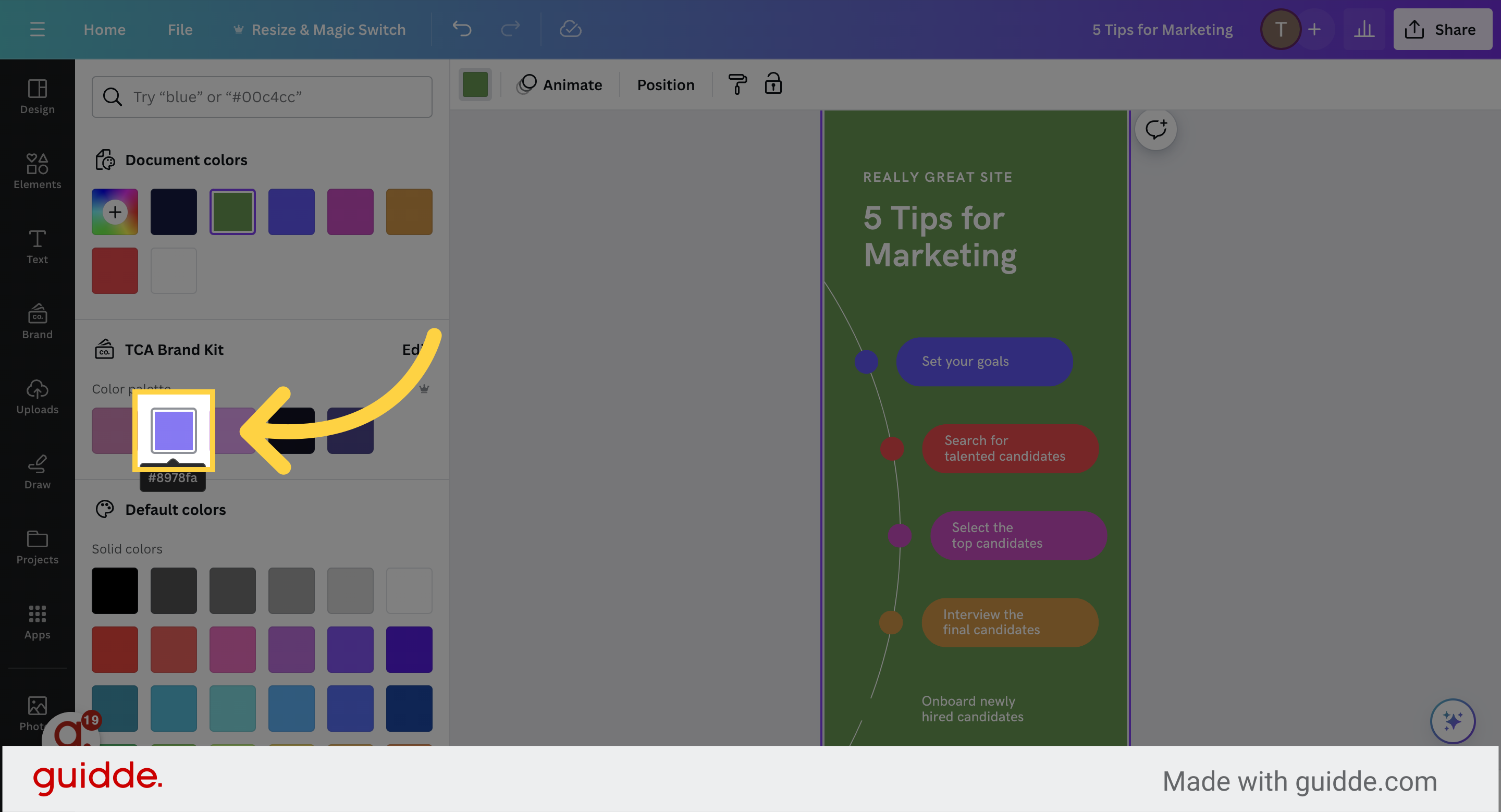 How to design an infographic in Canva - Guidde | Gallery