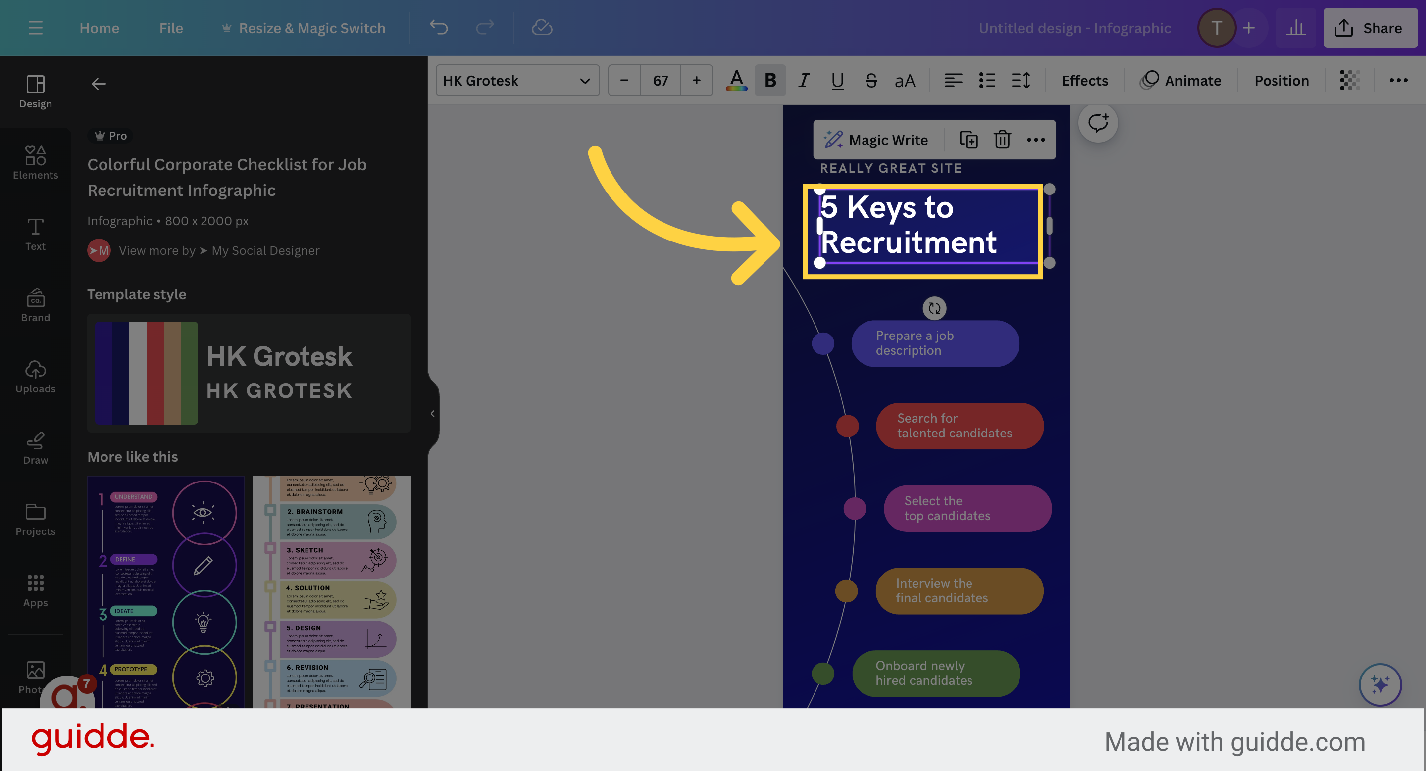 How to design an infographic in Canva - Guidde | Gallery