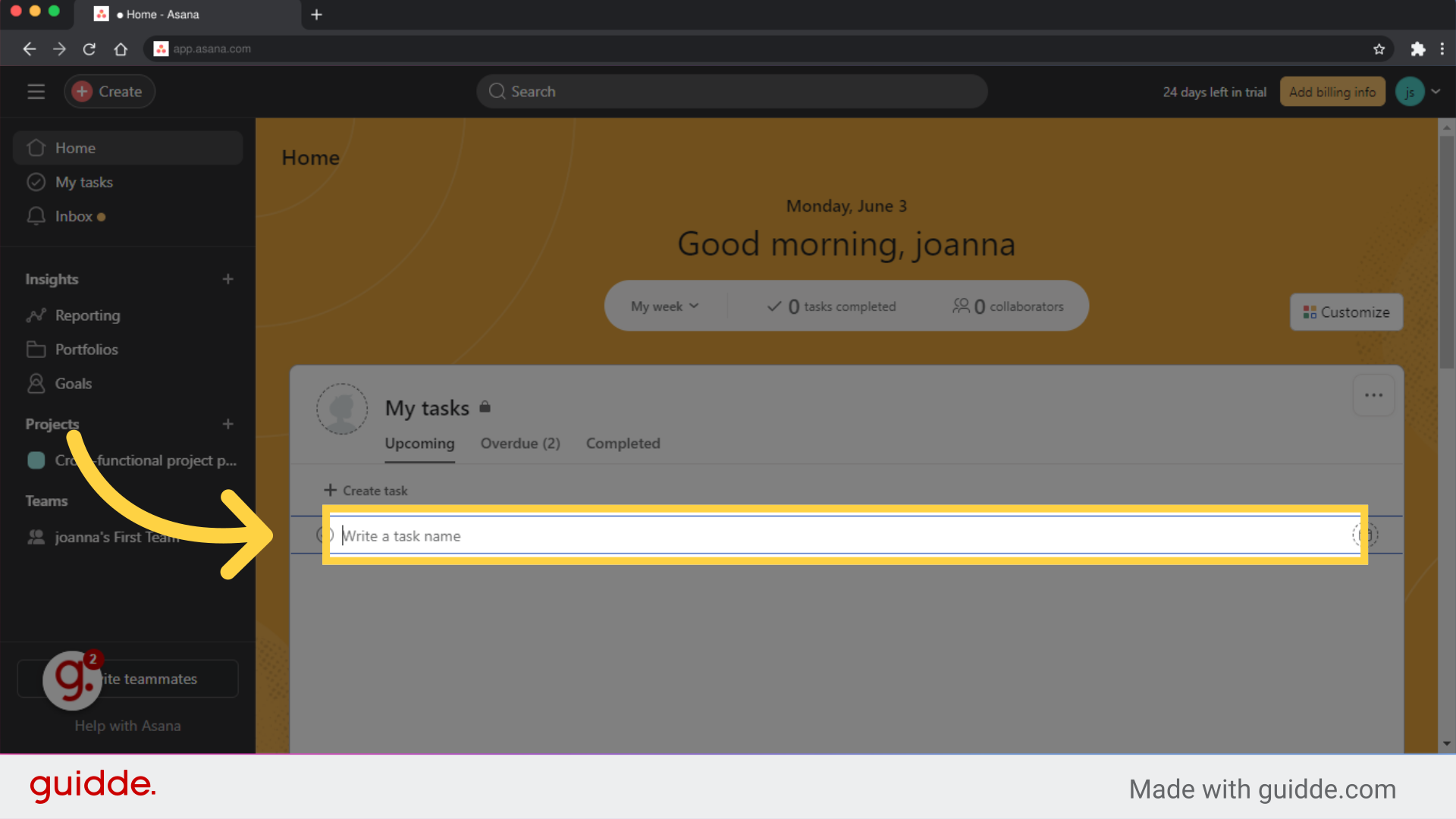 How to create tasks in Asana - Guidde | Gallery