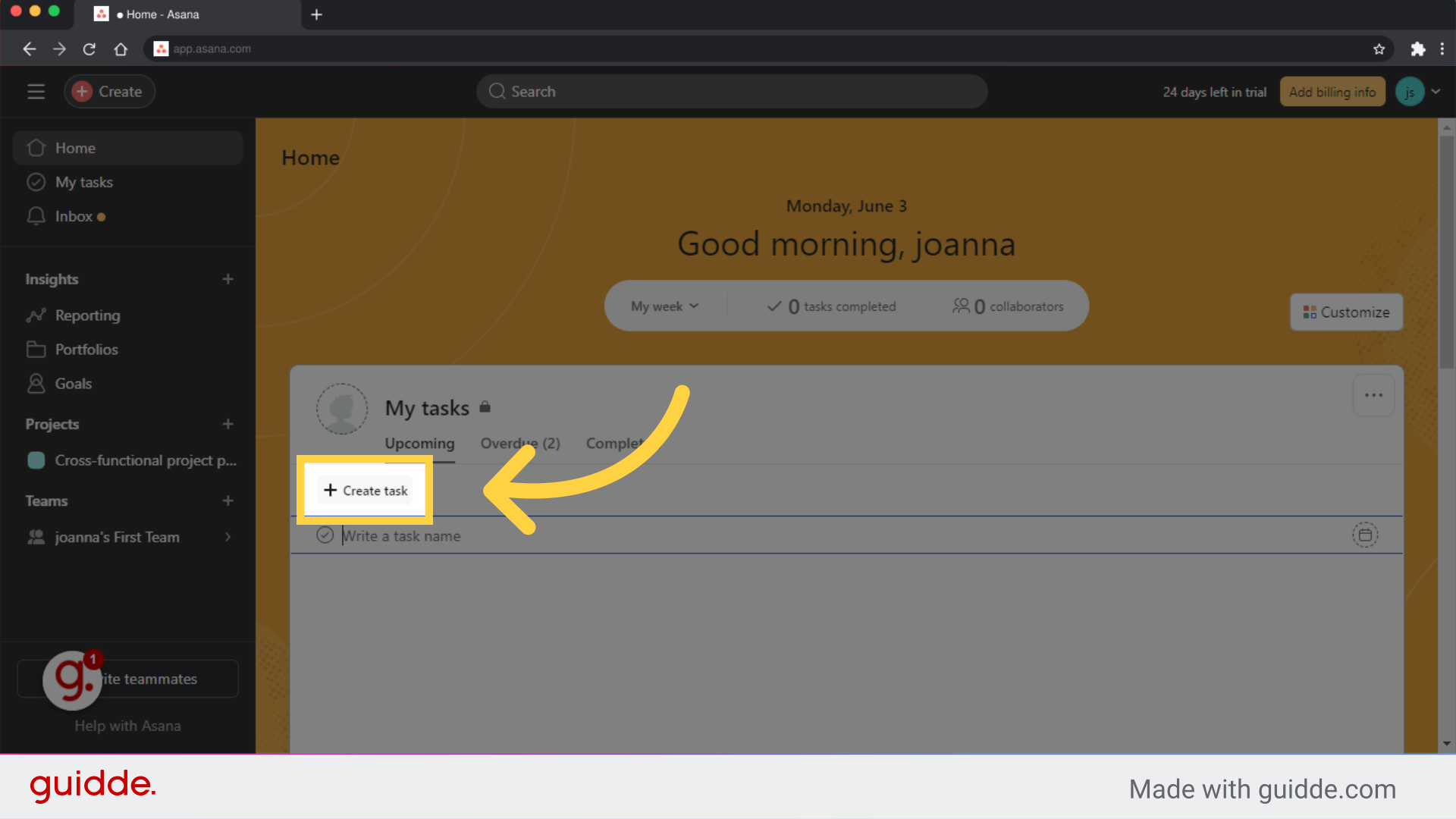 How to create tasks in Asana - Guidde | Gallery