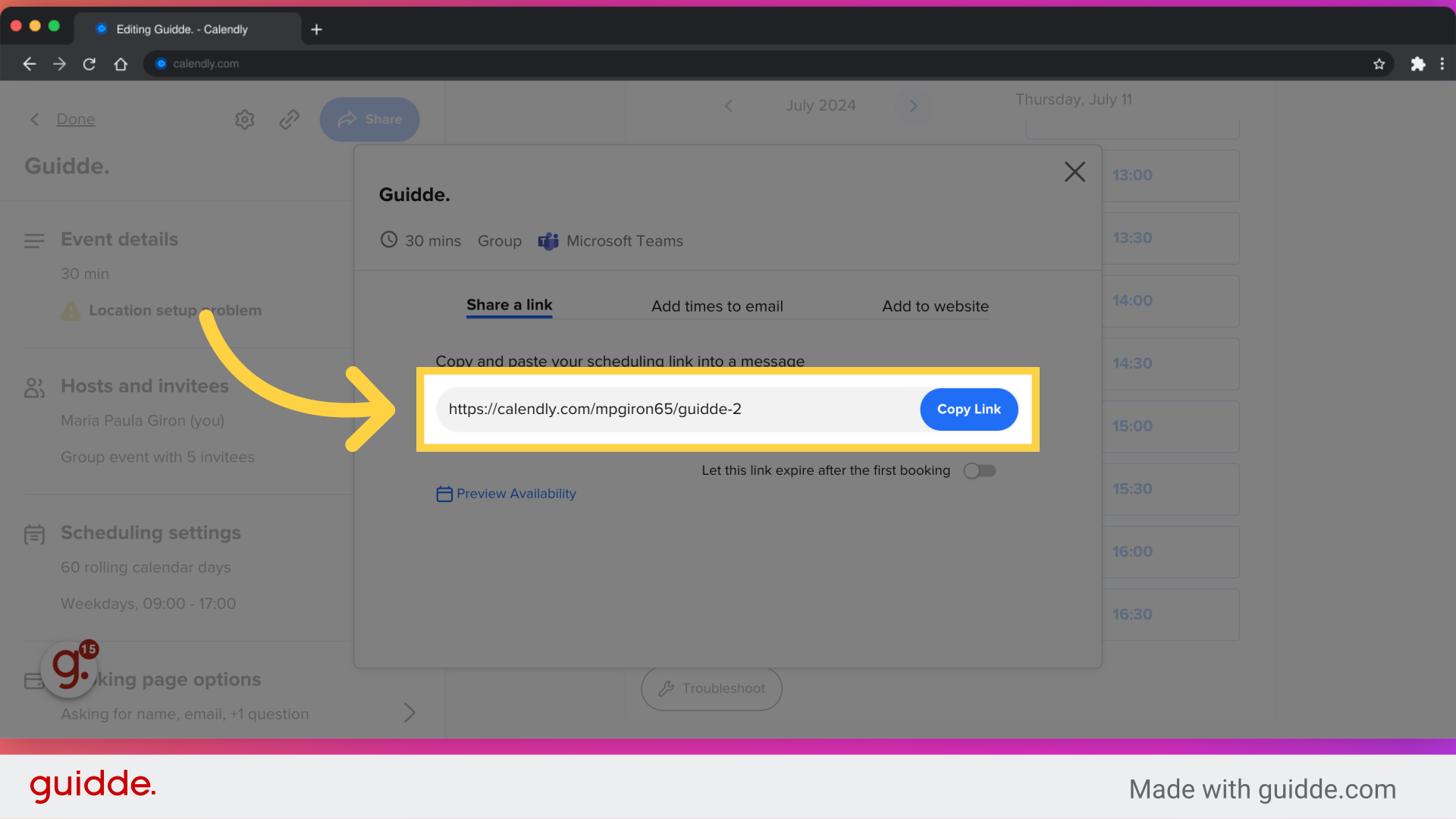 How to create and share events with Calendly - Guidde | Gallery
