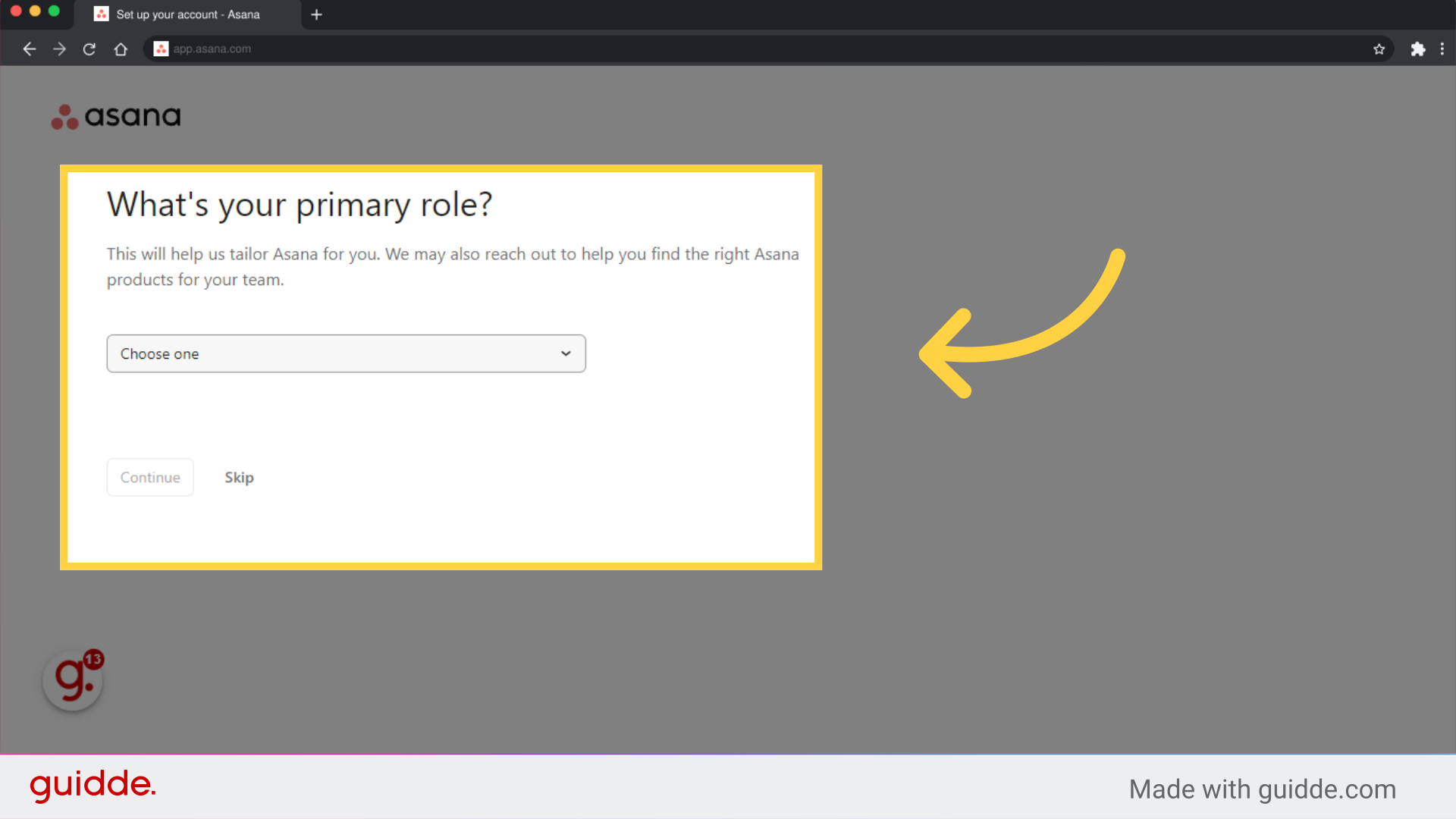 How to set up your Asana account - Guidde | Gallery
