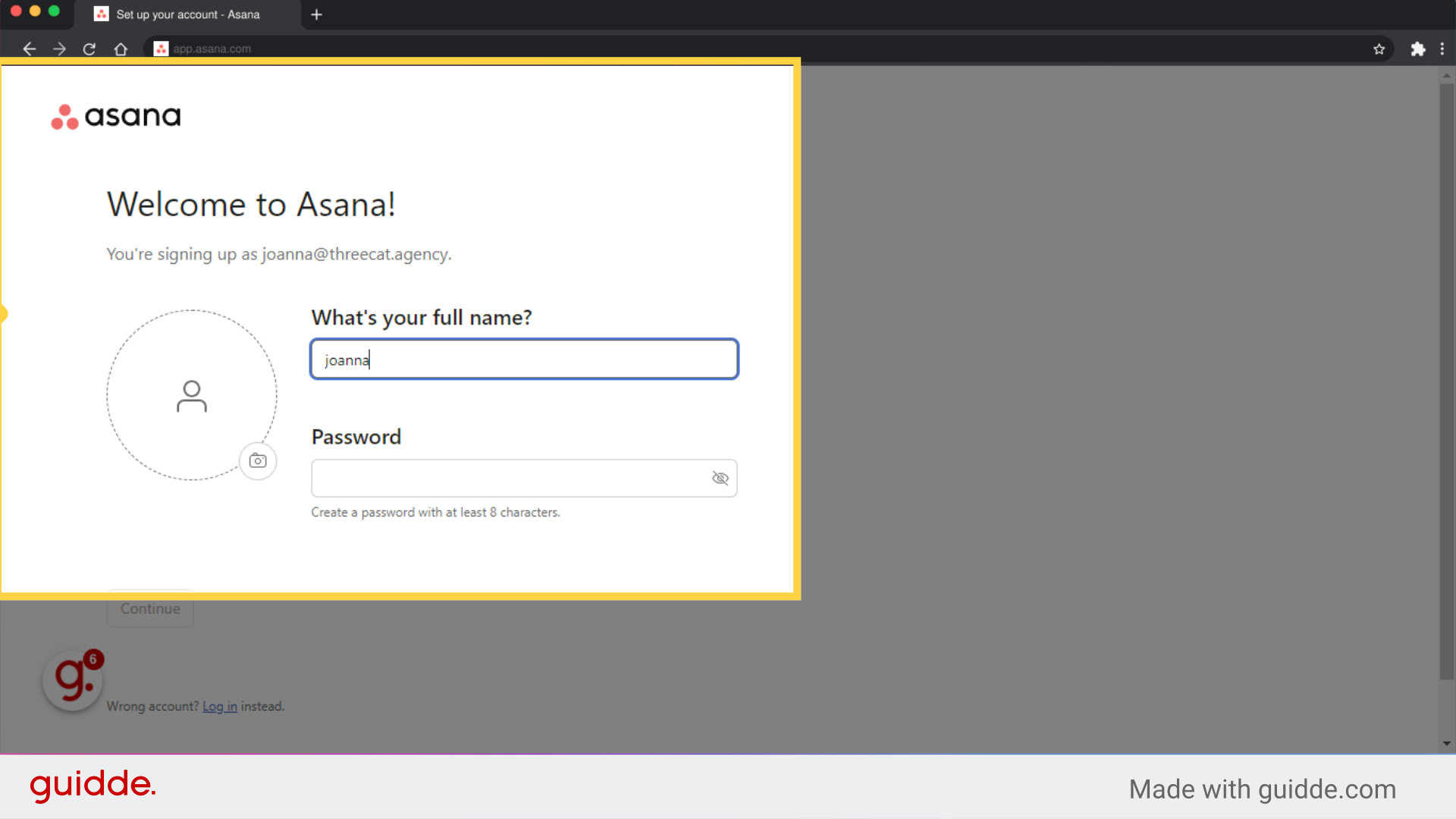How to set up your Asana account - Guidde | Gallery