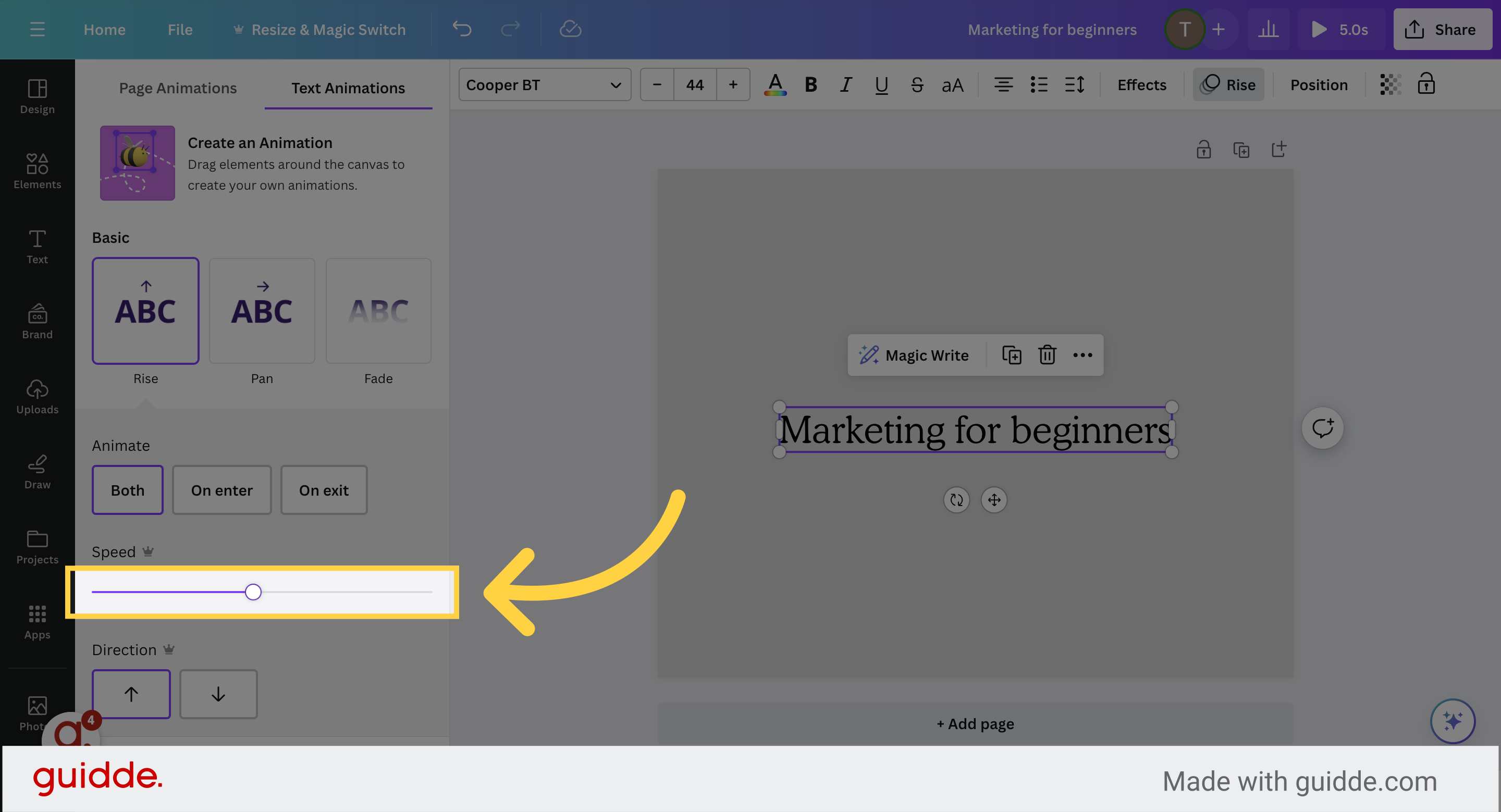 How to animate text in Canva - Guidde | Gallery