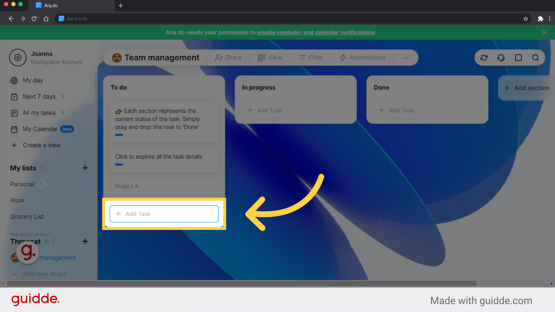 How to create task, assign due dates and set reminders in Any.do ...