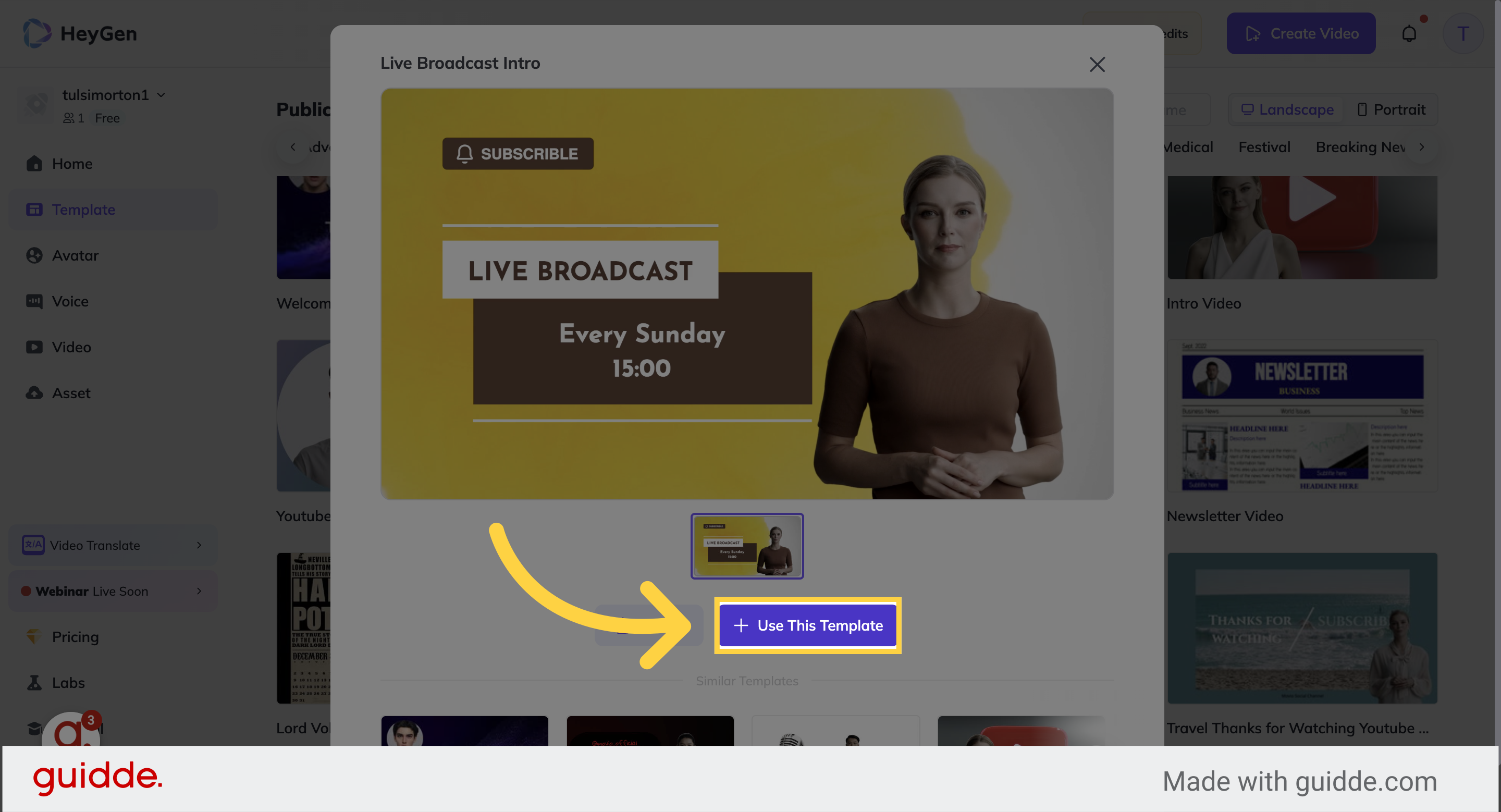 How to use a video template on HeyGen - Guidde | Gallery