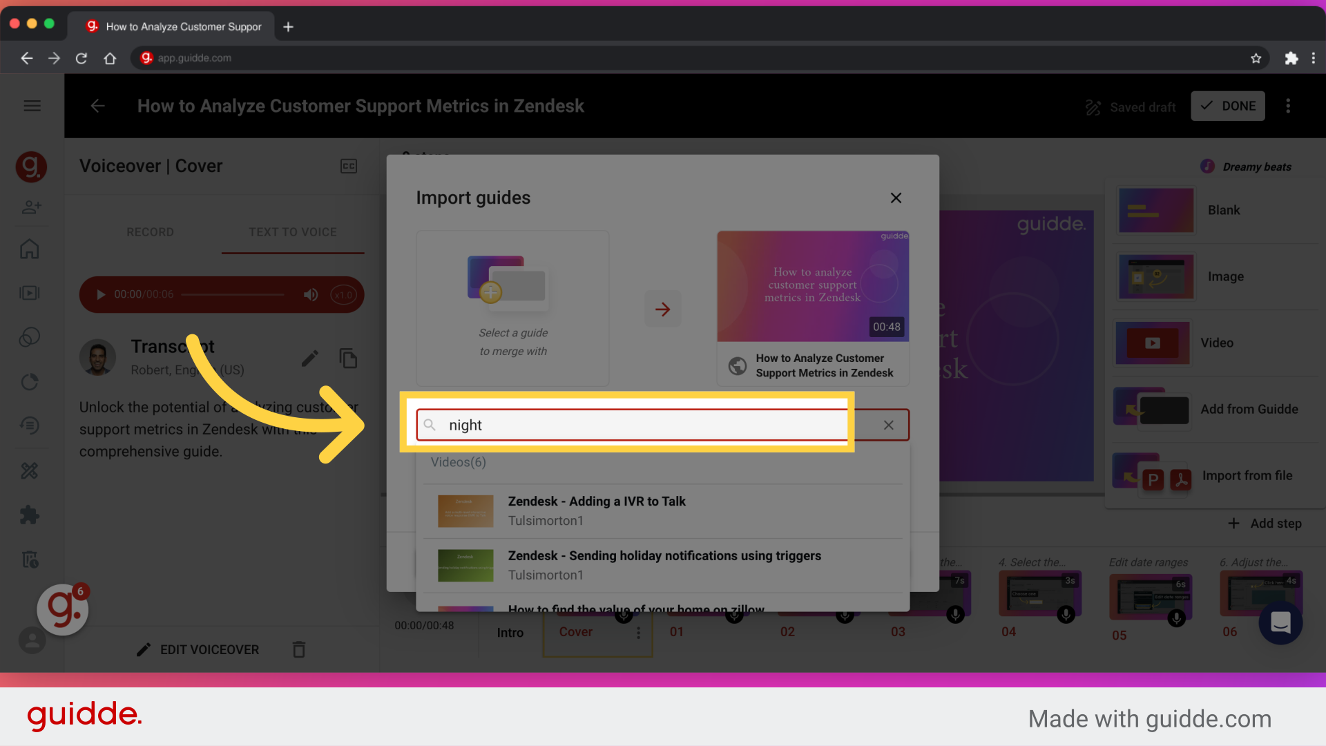 How to Merge videos with Guidde - Guidde | Gallery