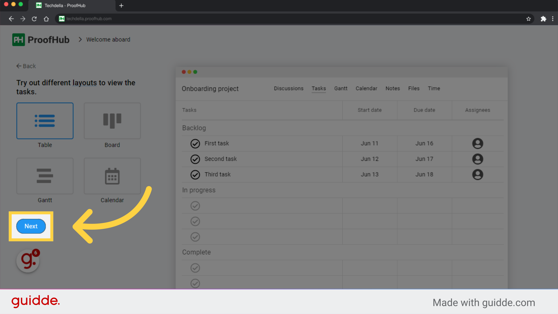 How to create projects, and tasks in ProofHub - Guidde | Gallery
