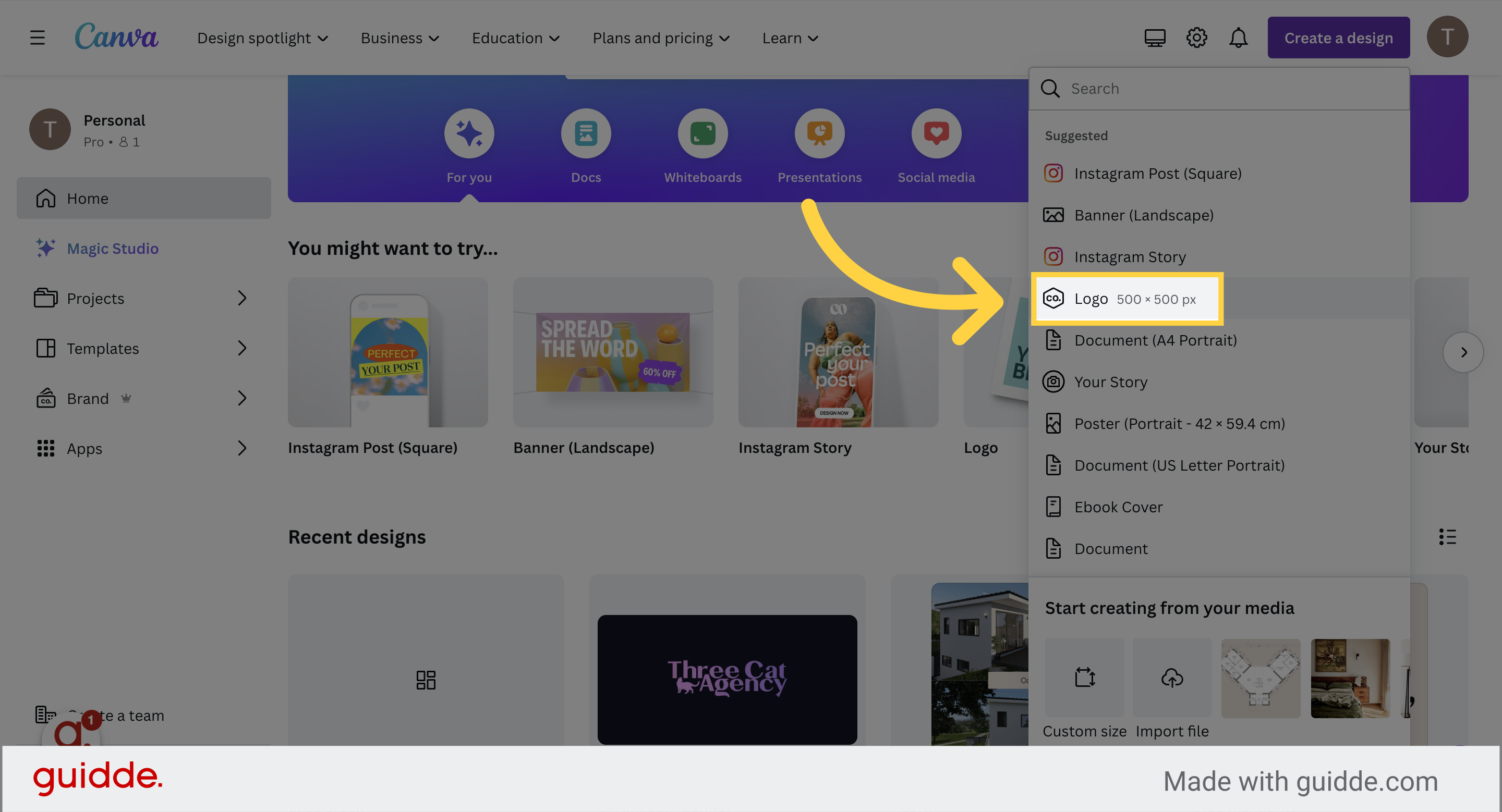 How to create a custom logo with Canva - Guidde | Gallery