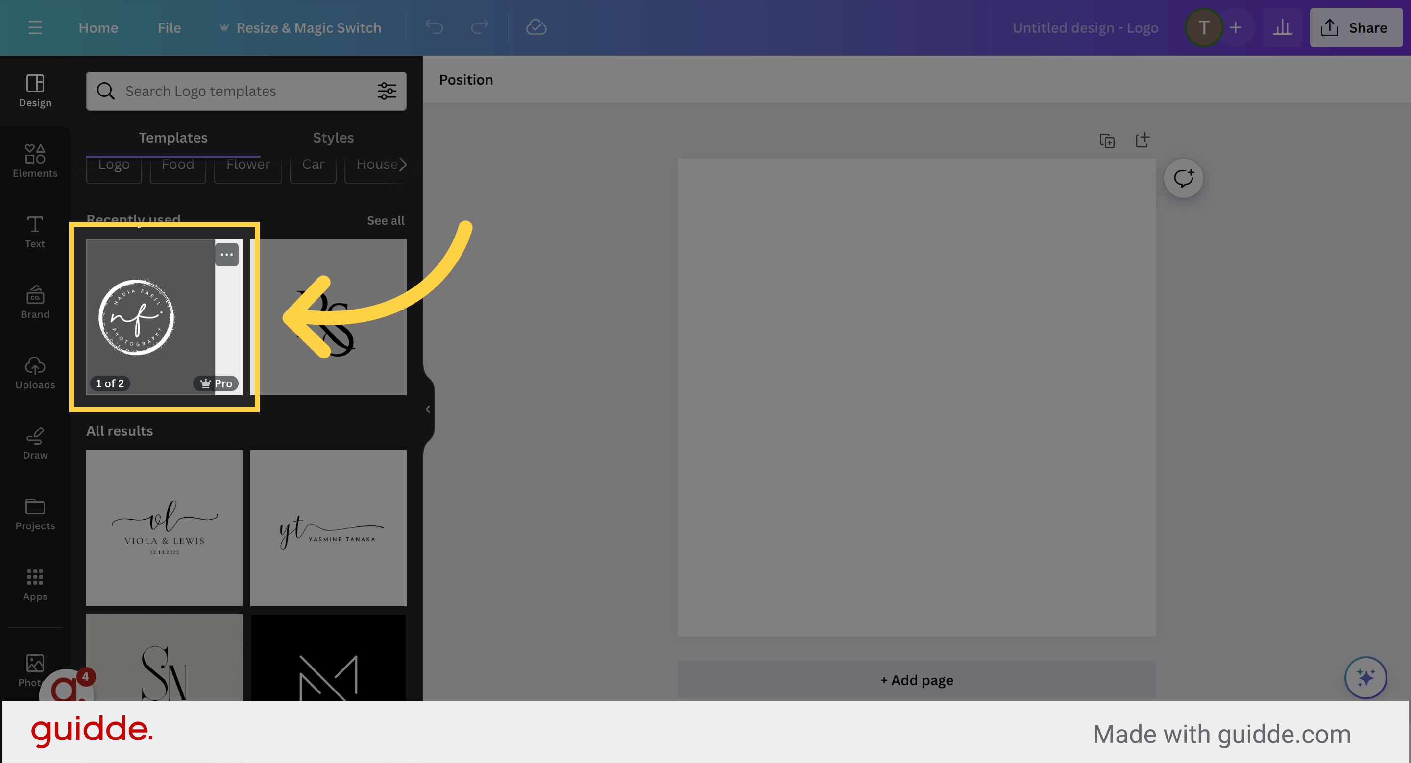 How to create a custom logo with Canva - Guidde | Gallery