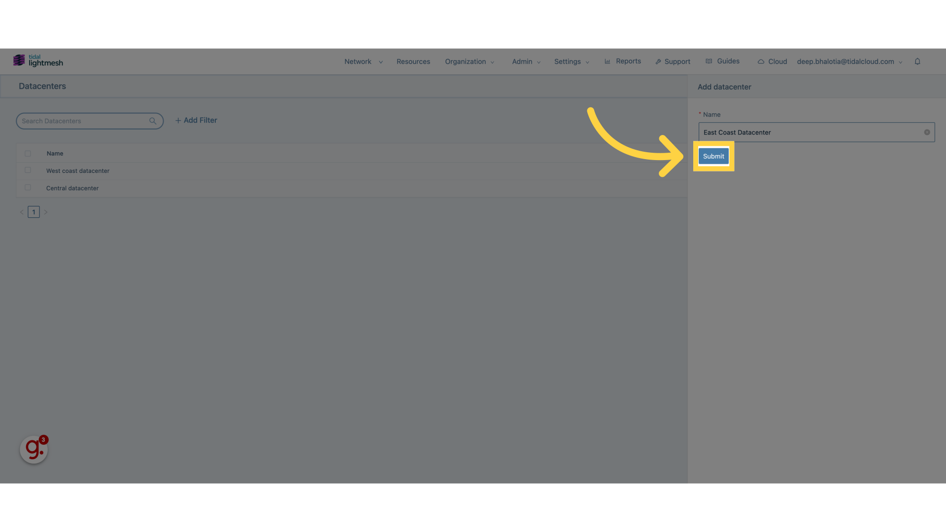 New DataCenter | Tidal LightMesh User Guides