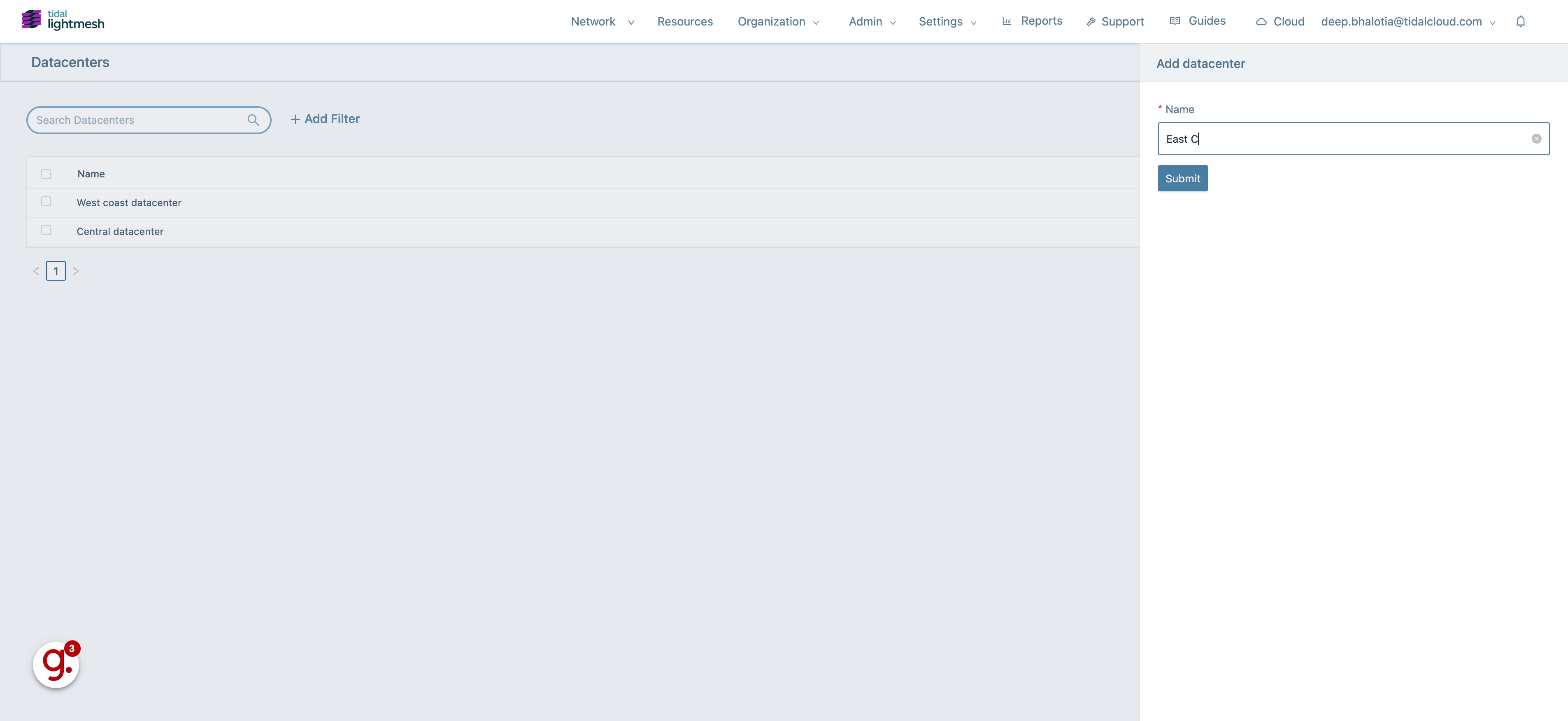 New DataCenter | Tidal LightMesh User Guides