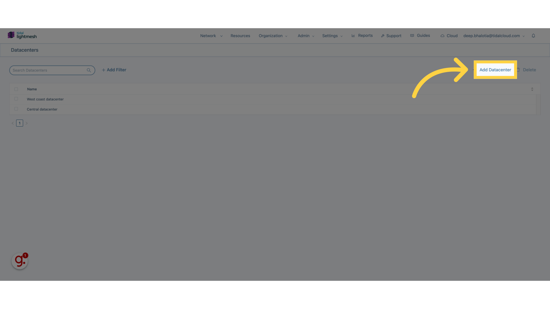 New DataCenter | Tidal LightMesh User Guides