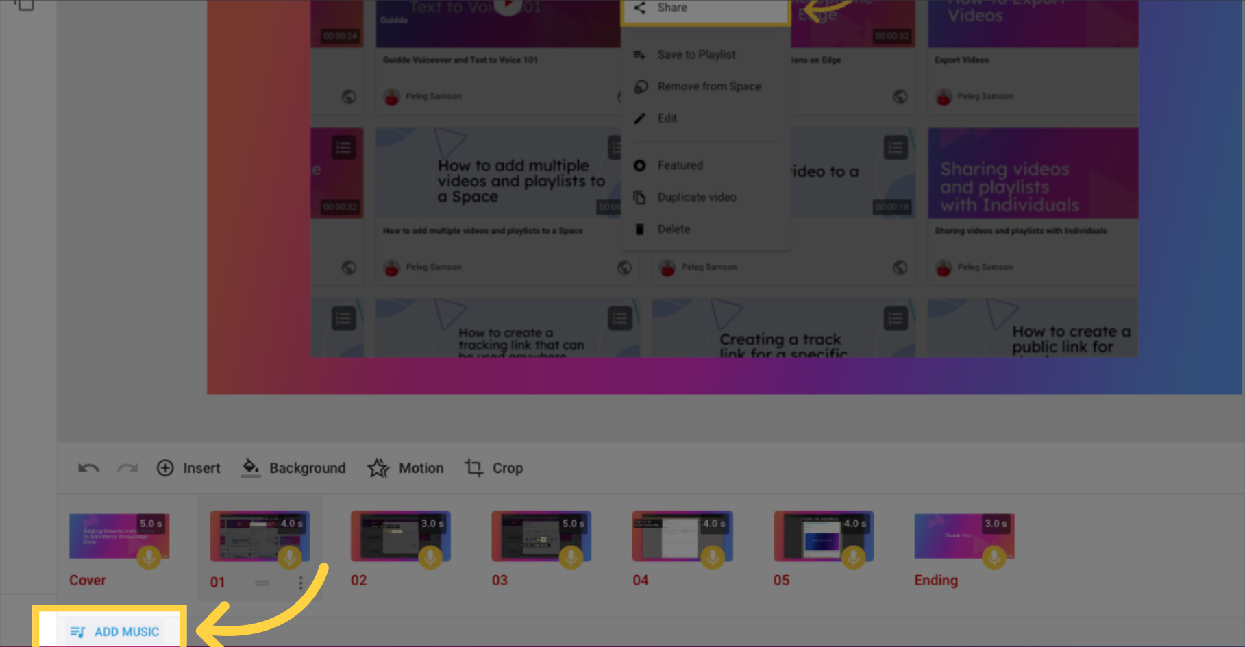 How to add background music to your video - Guidde | Gallery