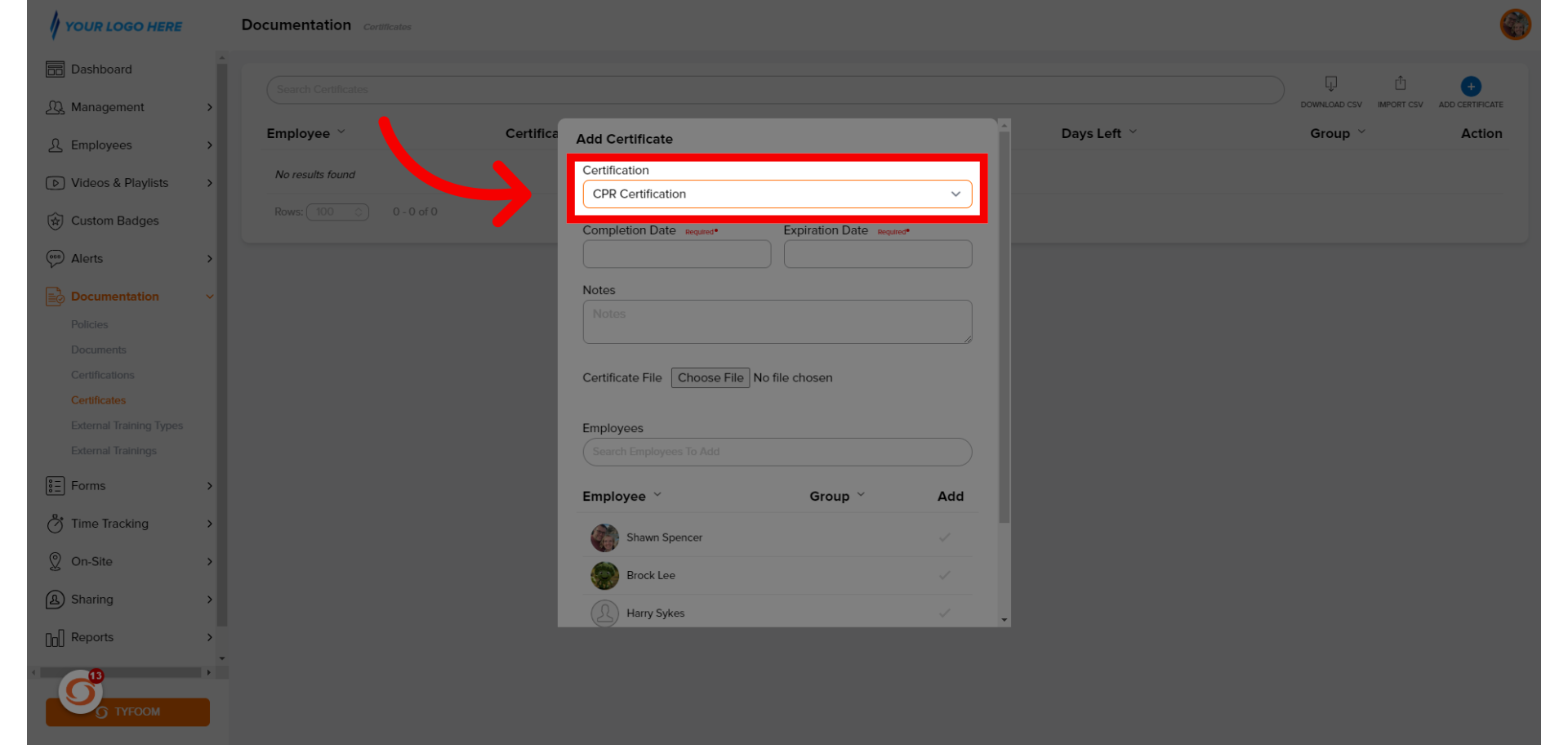 How to Add a Single Certificate into Tyfoom