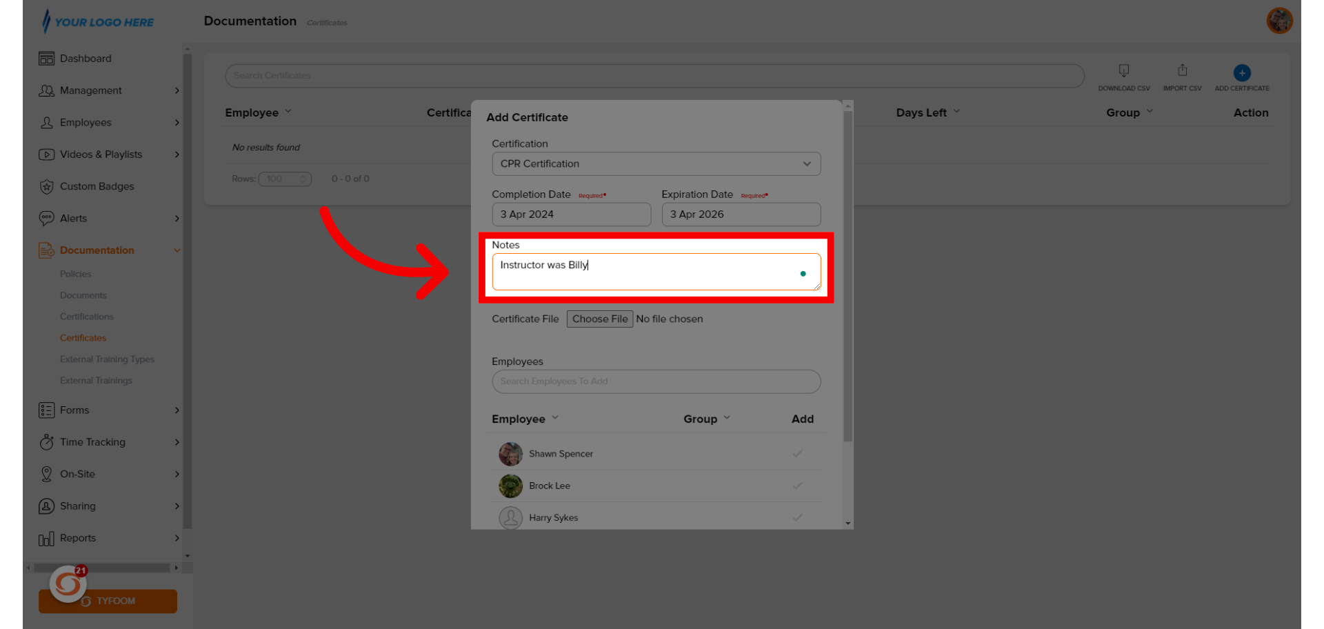 How to Add a Single Certificate into Tyfoom