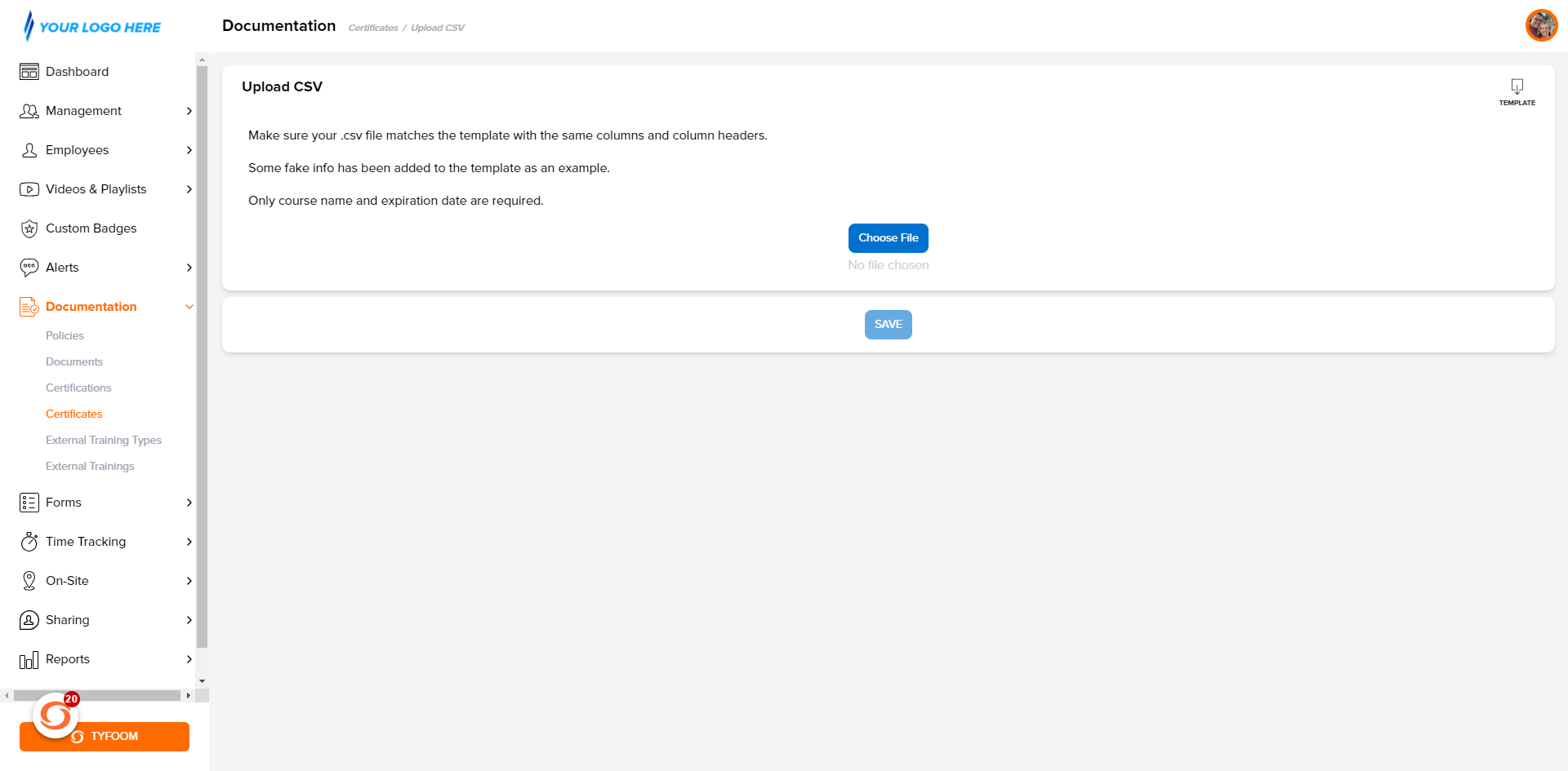 How to Upload Bulk Certifications into Tyfoom