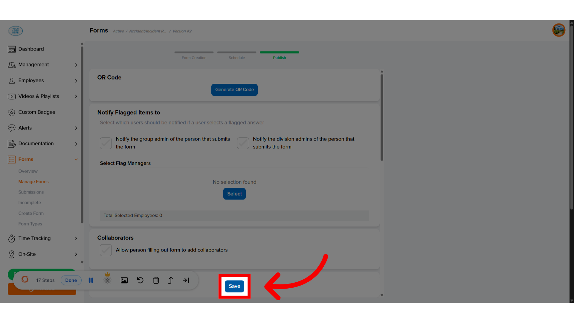 Forms: How to Schedule a One Time Form