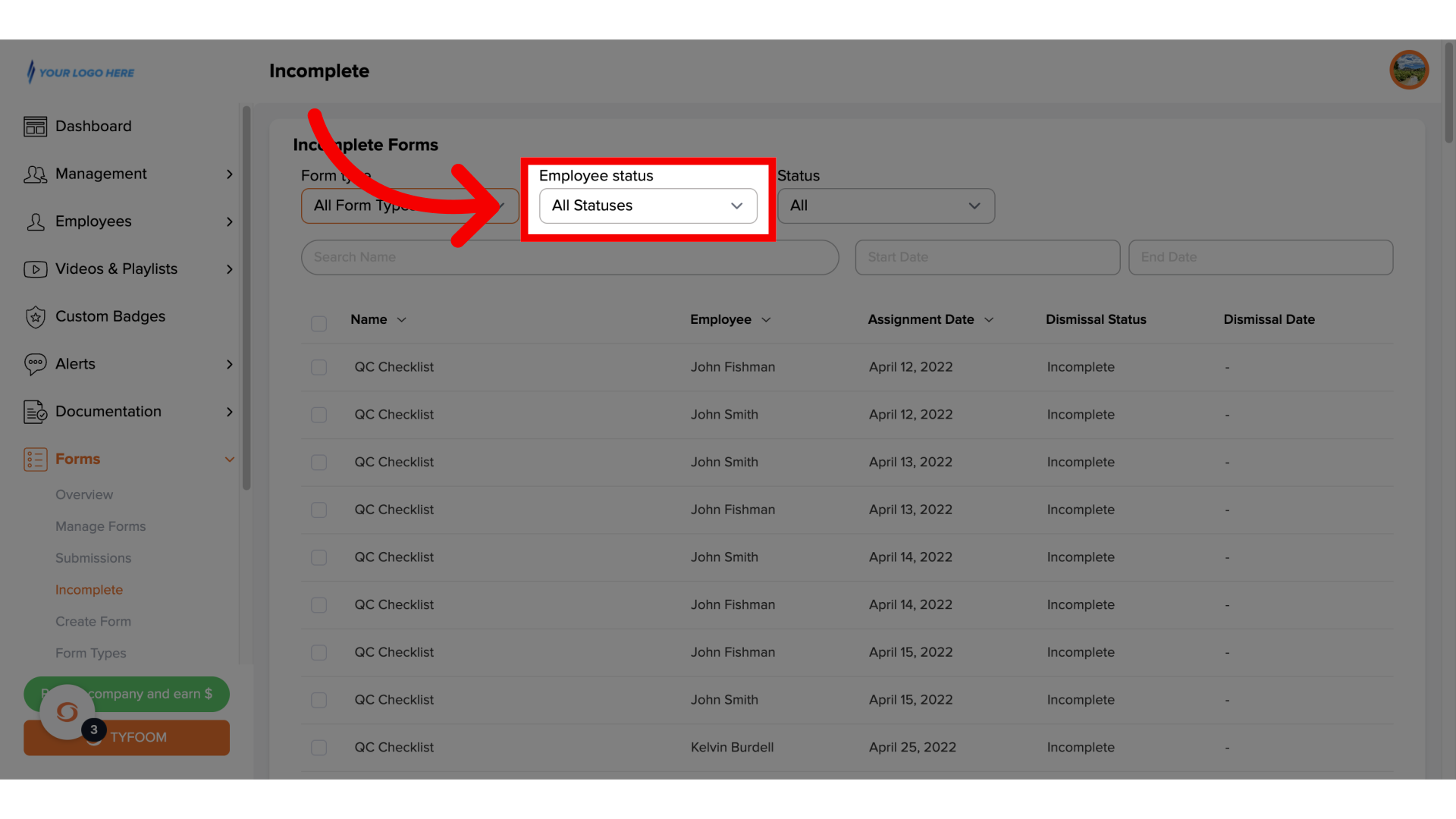 Managing Incomplete Forms